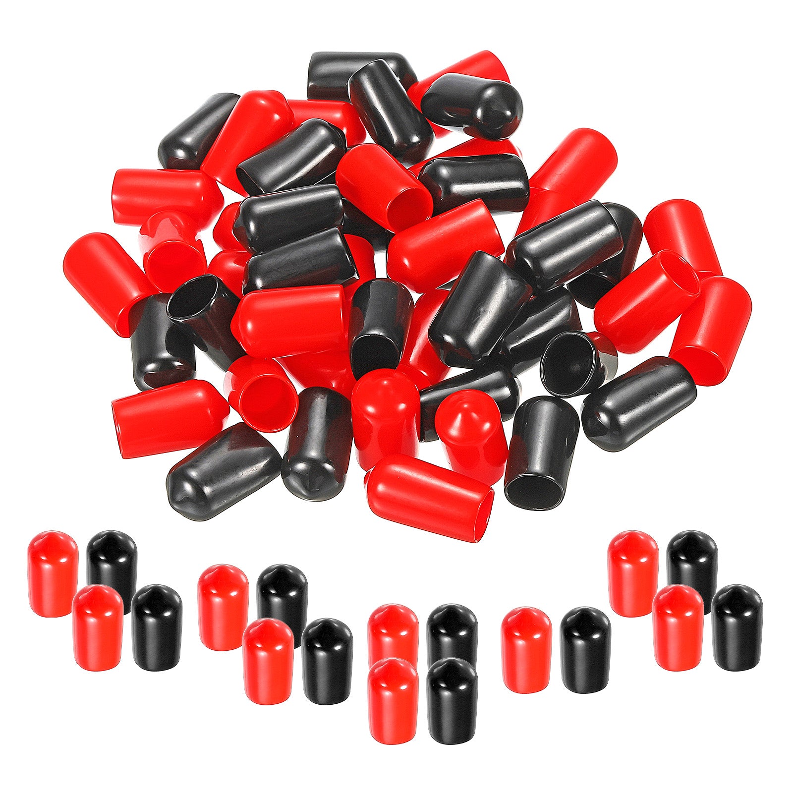 50pcs Rubber End Caps Cover Assortment 10mm Vinyl Screw Thread ...