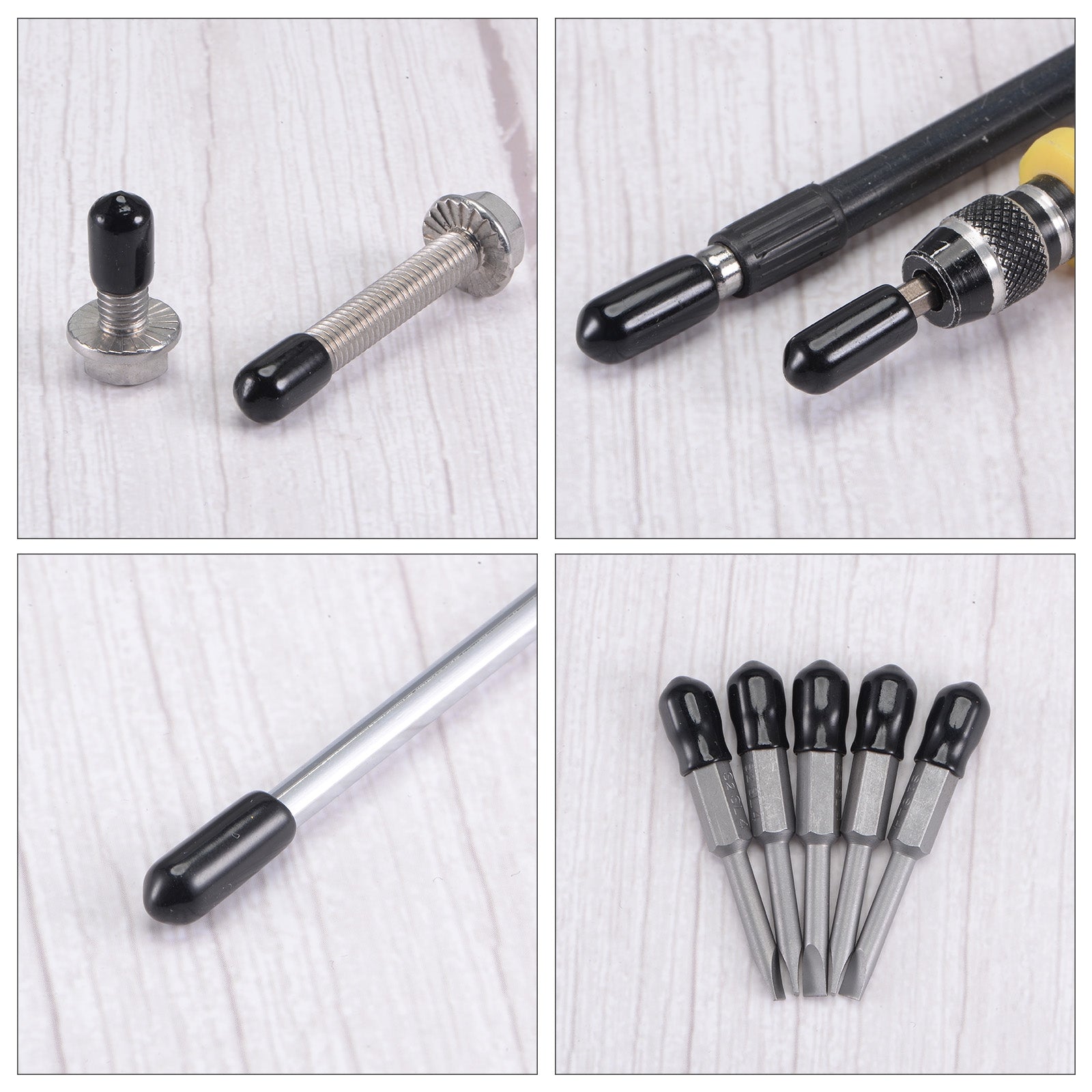 50pcs Rubber End Caps Cover Assortment 11mm Screw Thread Protector ...