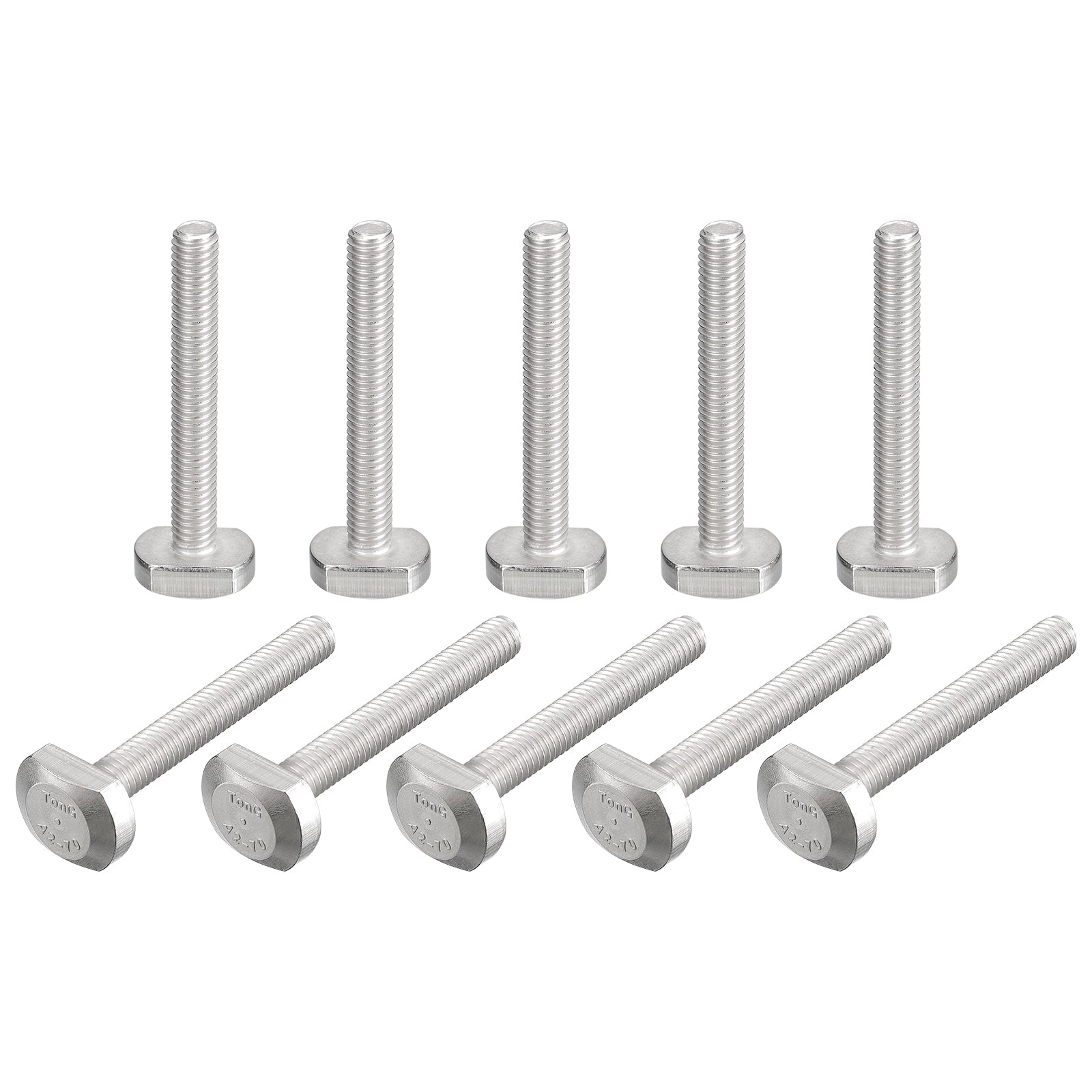 Uxcell T-Slot Bolts, 10pcs M6x45mm Drop-in Stud Sliding Bolts 304 ...