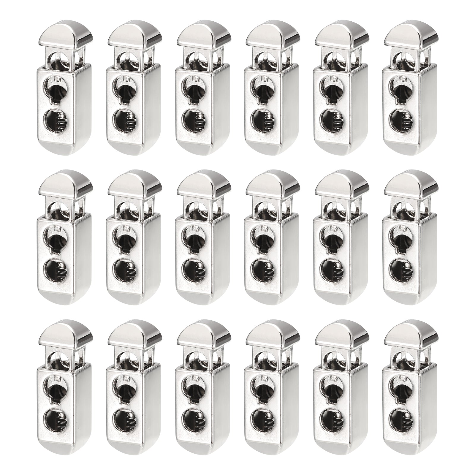 Uxcell 18pcs Metal Cord End Locks Spring Stopper Replacement White ...