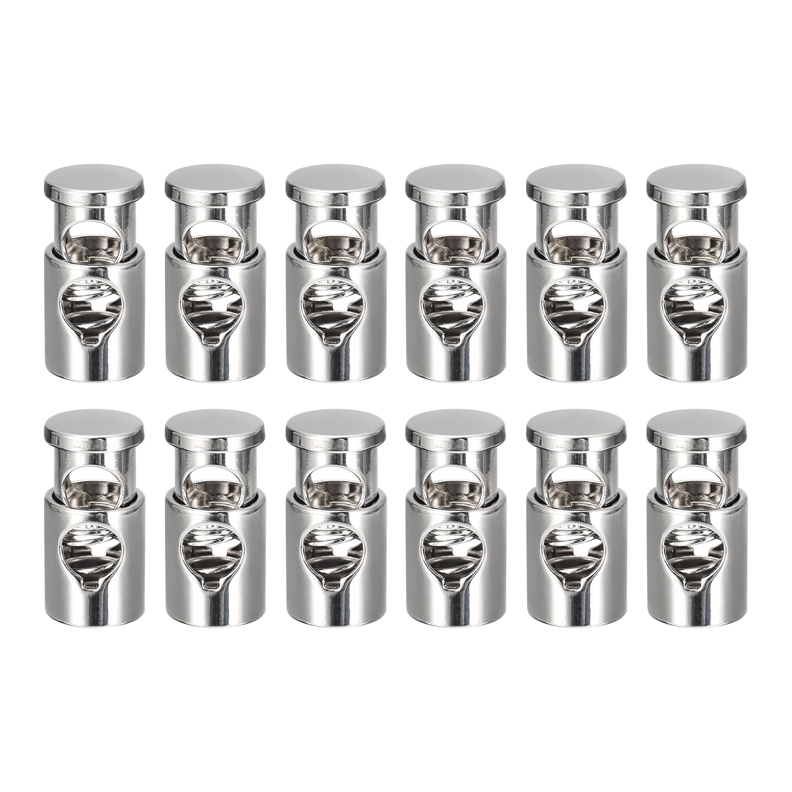 Uxcell 12pcs Metal Cord Locks, 0.25" Diameter Single Hole Spring Toggle ...