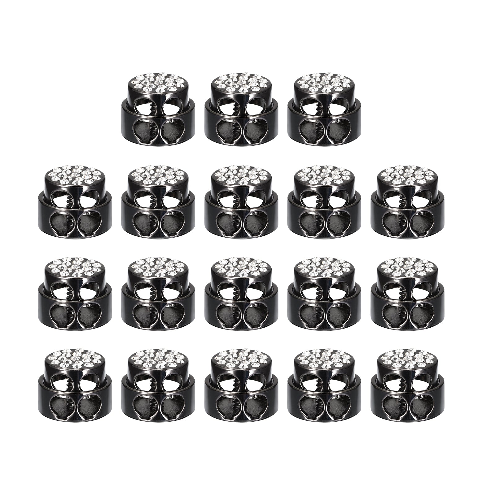 Uxcell 18pcs Metal Round Cord Lock, Double Hole Cord Lock Round Toggle ...