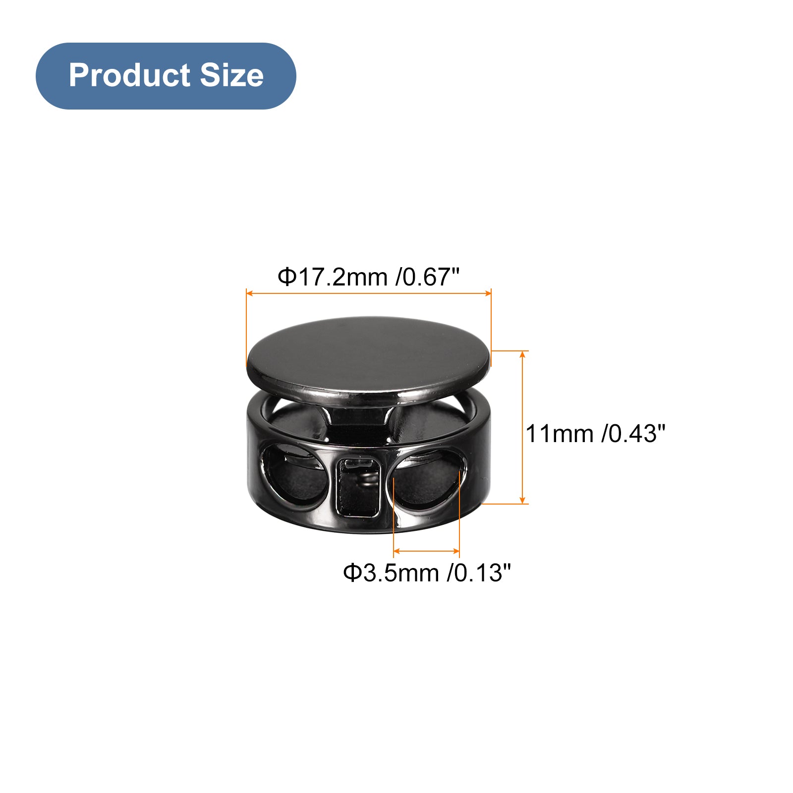 Uxcell 12pcs Metal Cord Locks, Round Spring Cord Locks End Toggle ...