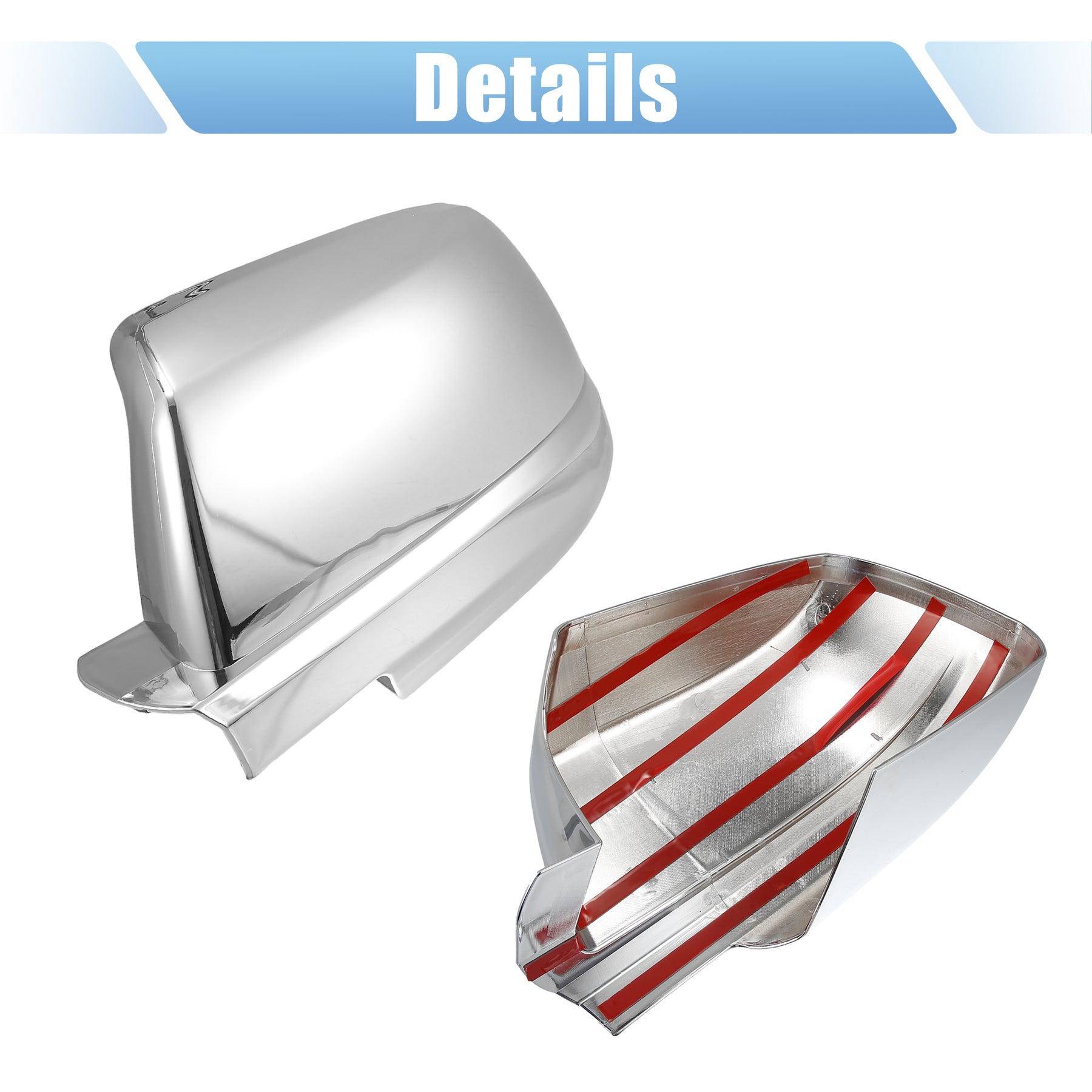 1 Pair Car Exterior Chrome Plated Mirror Cover Full Mirror Cover Covers ...