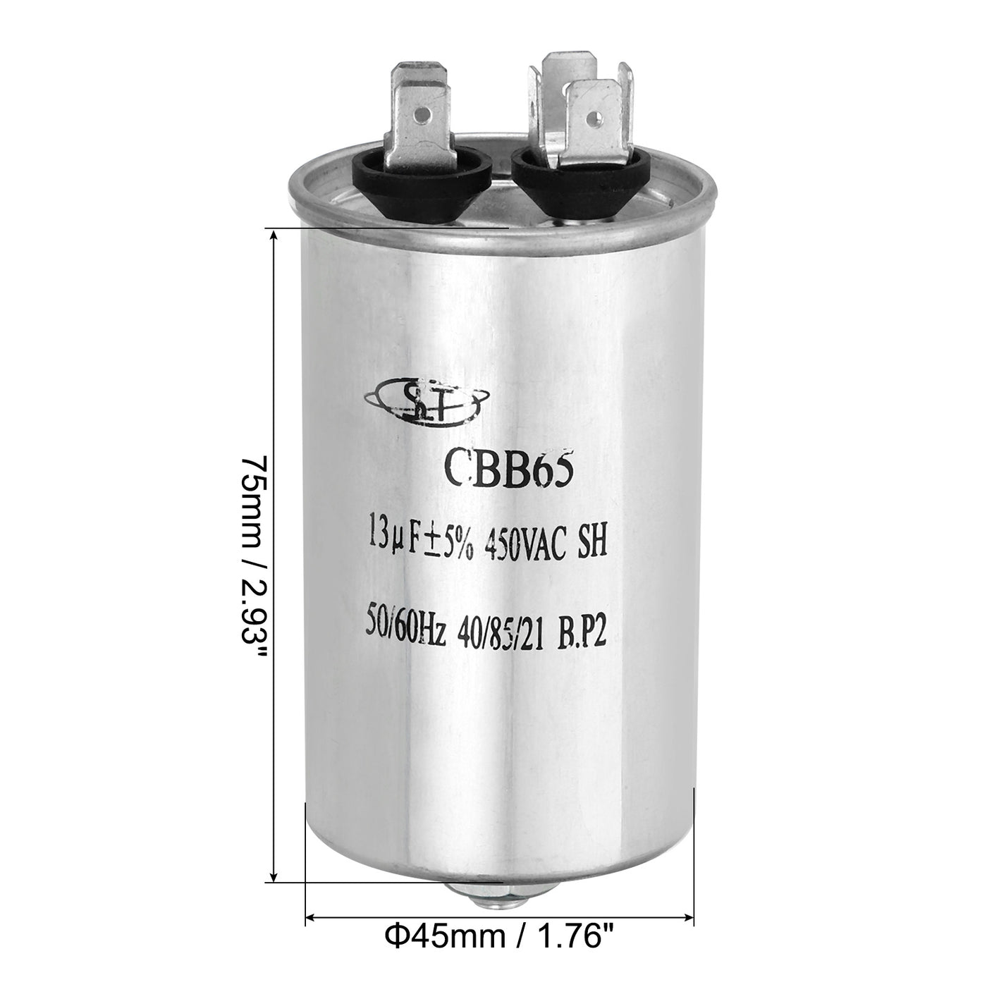 13uF Fan Start Capacitor, CBB65 Run Capacitor with Screws for Air ...