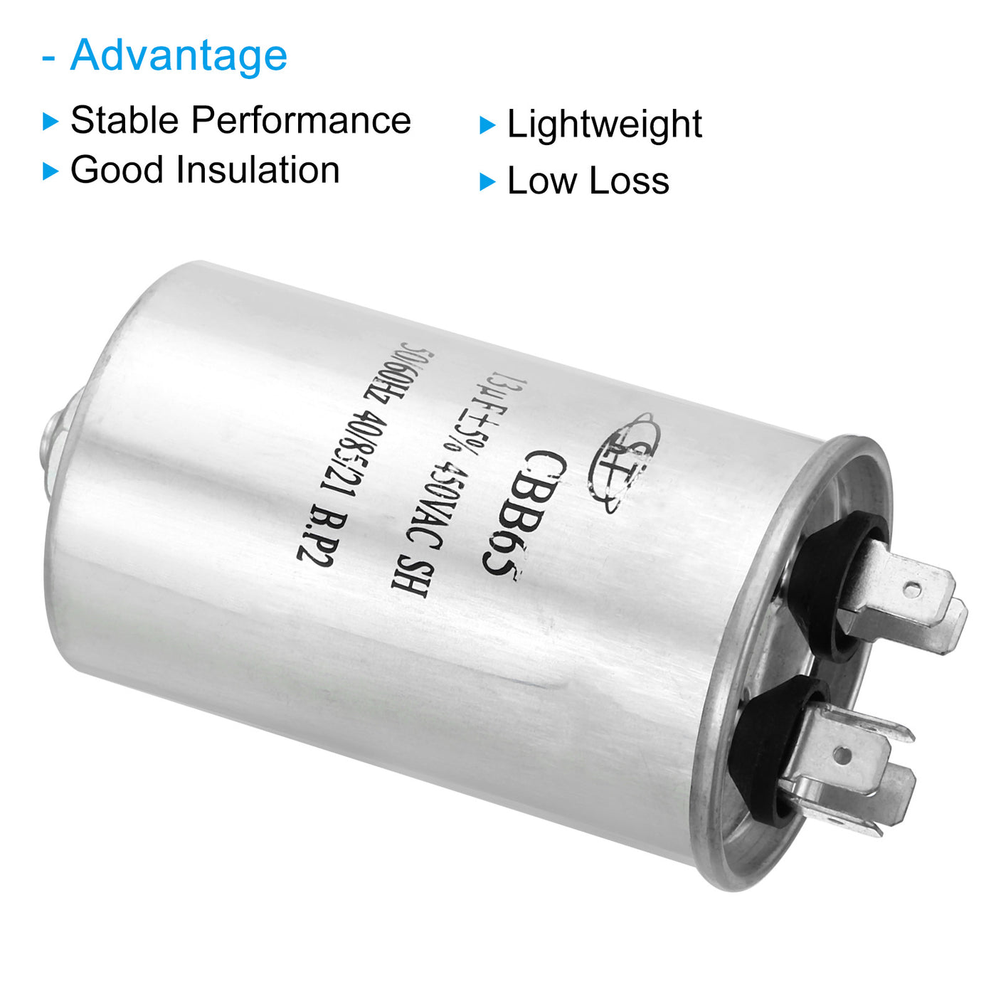 13uF Fan Start Capacitor, CBB65 Run Capacitor with Screws for Air ...
