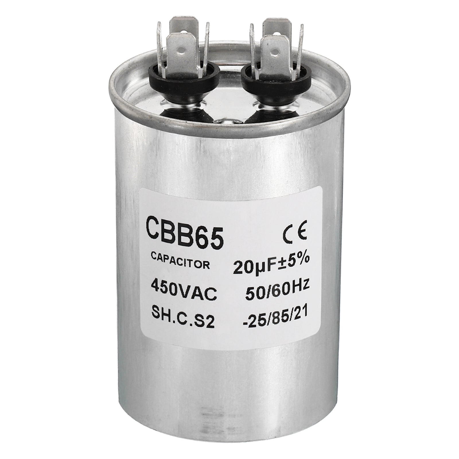 CBB65 20uF Run Capacitor,20mfd 1Pcs AC 450V Aluminum Case with 2 ...
