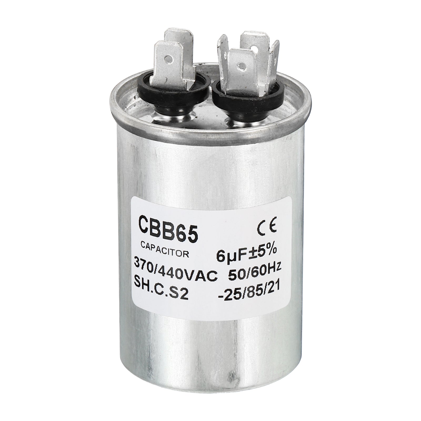 CBB65 6uF Run Capacitor,6mfd 1Pcs AC 370/440V Aluminum Case with 2 ...