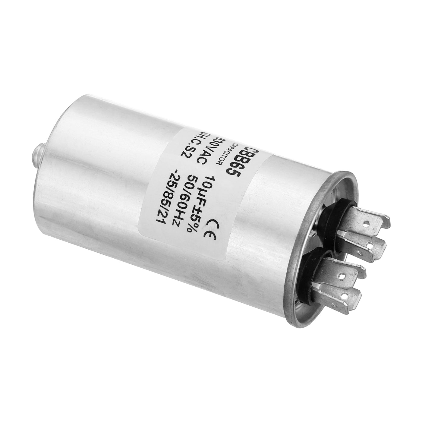 CBB65 10uF Run Capacitor,10mfd AC 630V Aluminum Case with 2 Terminal M8 ...