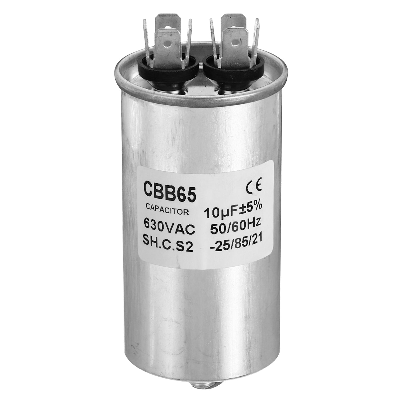 CBB65 10uF Run Capacitor,10mfd AC 630V Aluminum Case with 2 Terminal M8 ...