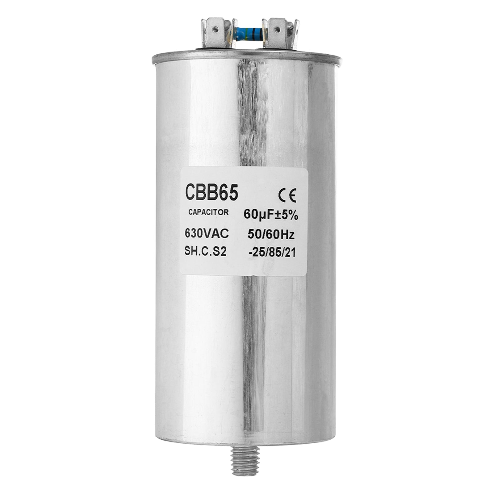 CBB65 60uF Run Capacitor,60mfd AC 630V Aluminum Case with 2 Terminal ...
