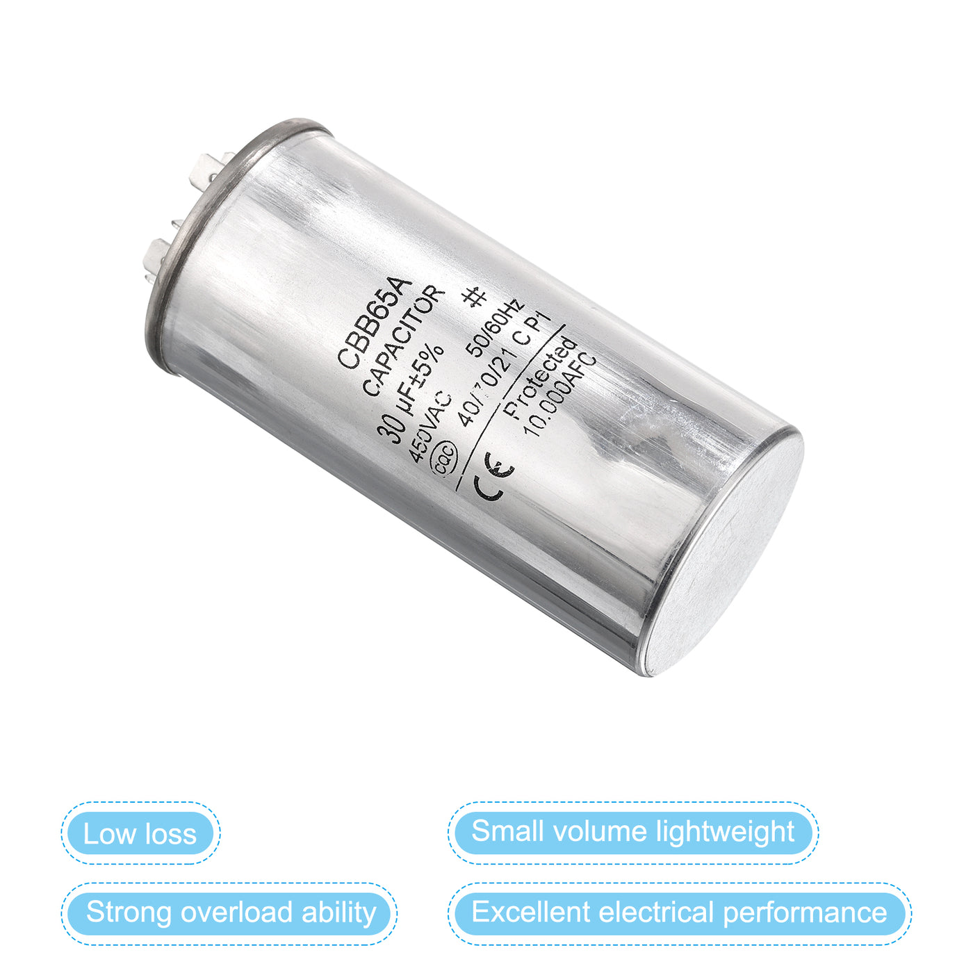 CBB65 30uf Run Capacitor, 30mfd 2Pcs AC 450V Aluminum Case Motor Start Capacitor | Harfington