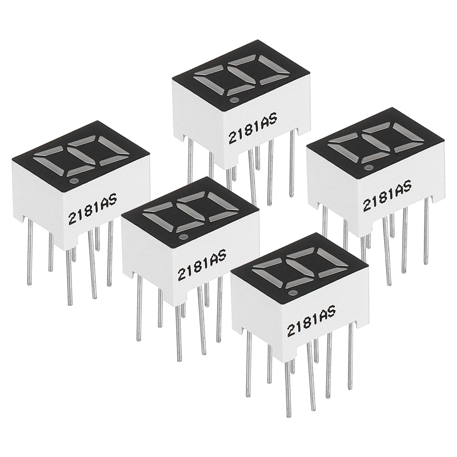 LED Display Digital Tube, 5 Pack 7 Segment 8 Pin 1 Bit 0.3"x0.4"x0.2 ...