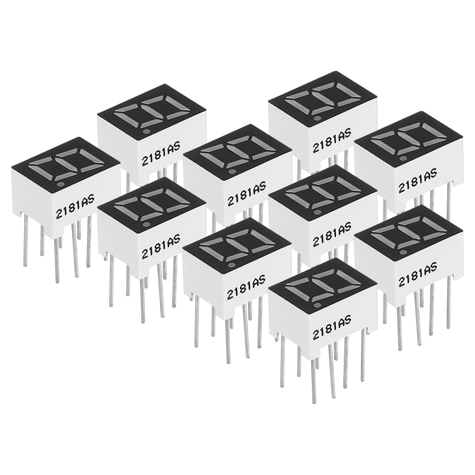 LED Display Digital Tube, 10 Pack 7 Segment 8 Pin 1 Bit 0.3"x0.4"x0.2 ...