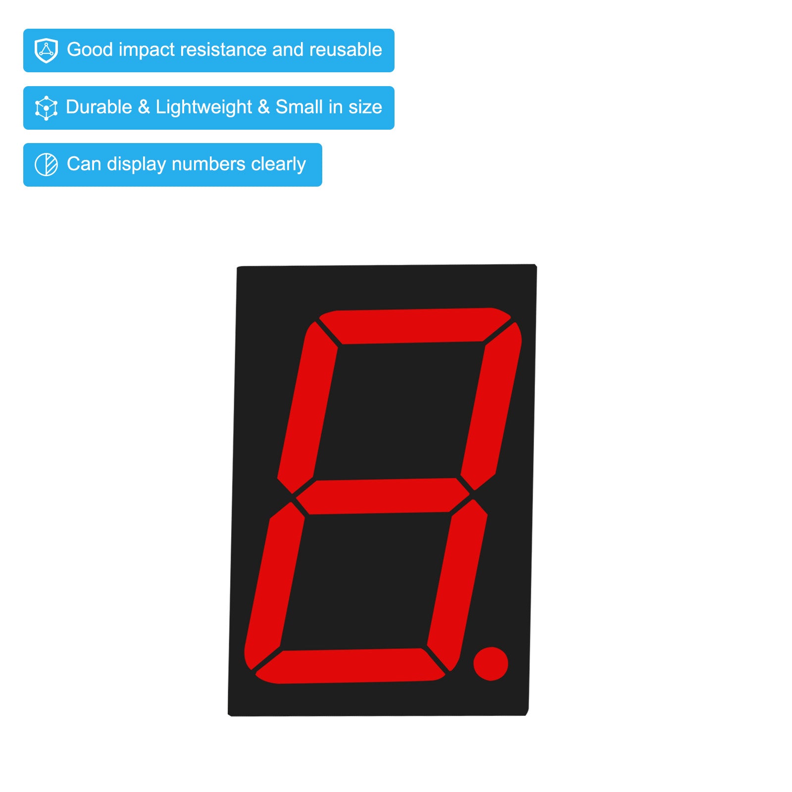 LED Display Digital Tube, 30 Pack 7 Segment 10 Pin 1 Bit 0.5"x0.7"x0.3 ...