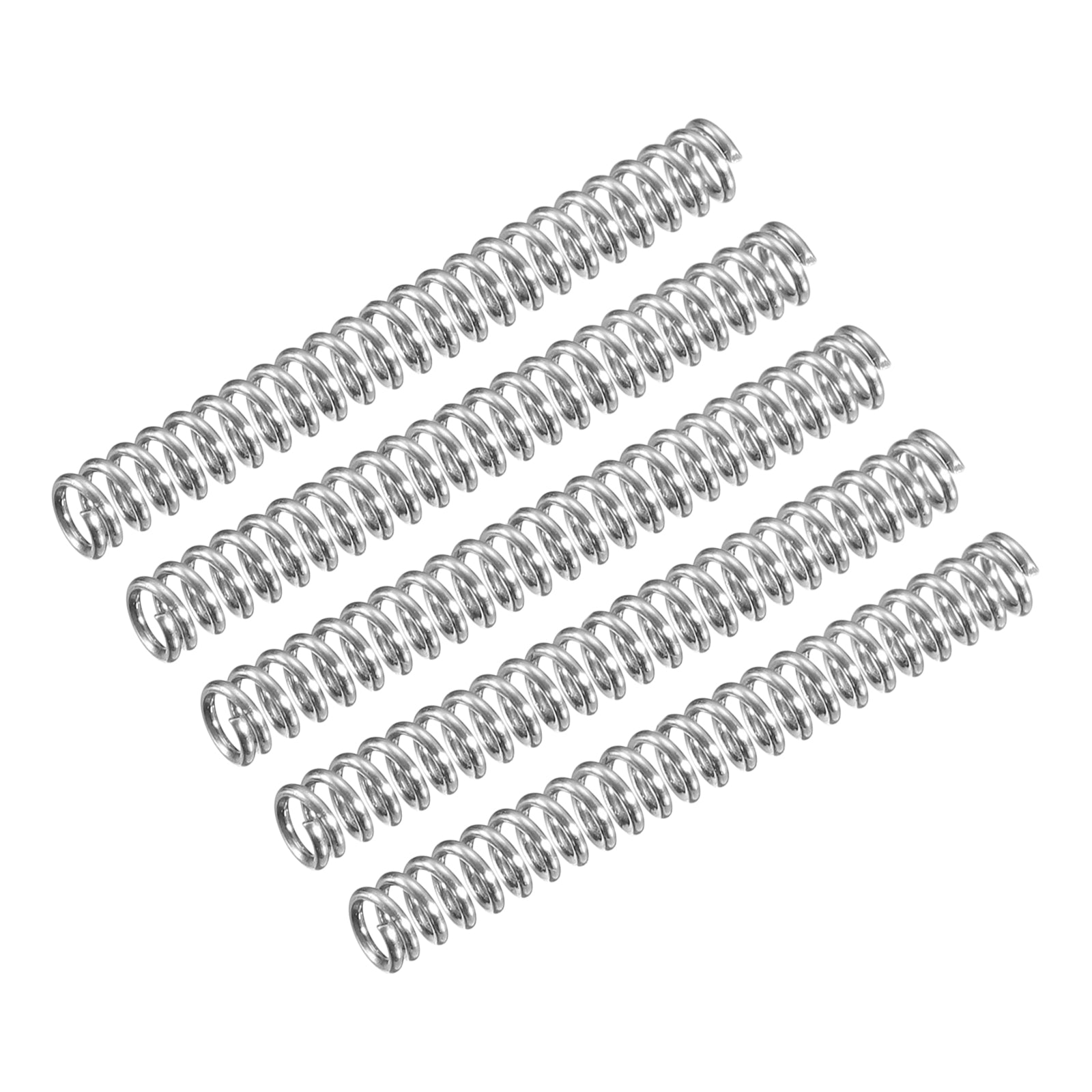 Uxcell Compression Spring, 5Pcs 304 Stainless Steel, 3mm OD, 0.5mm Wire ...