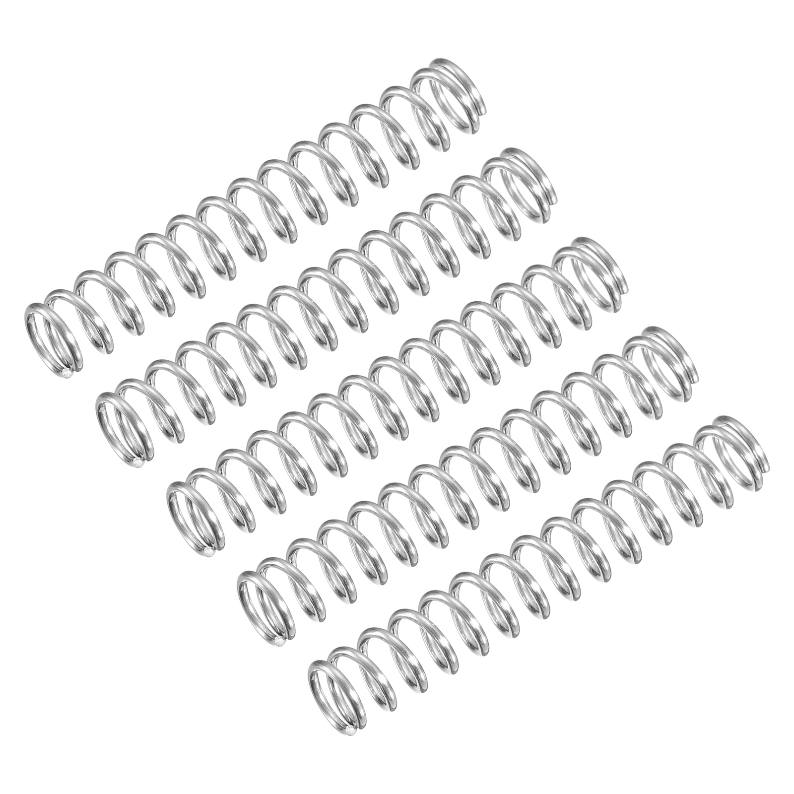 Uxcell Compression Spring, 5Pcs 304 Stainless Steel, 6mm OD, 0.8mm Wire ...
