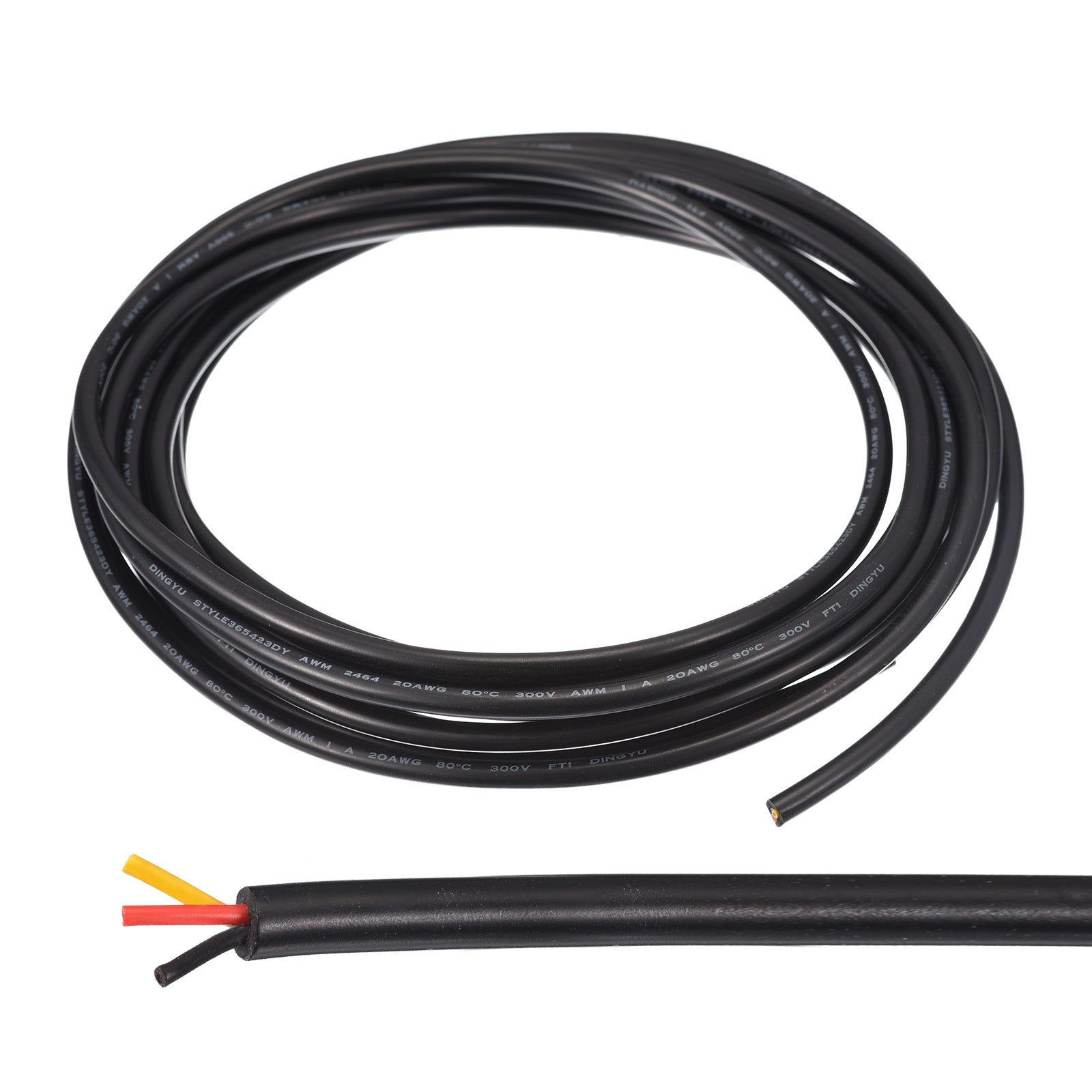 24AWG Electrical Wire 3 Conductors 16.4Ft Power Cable UL2464 Flexible ...