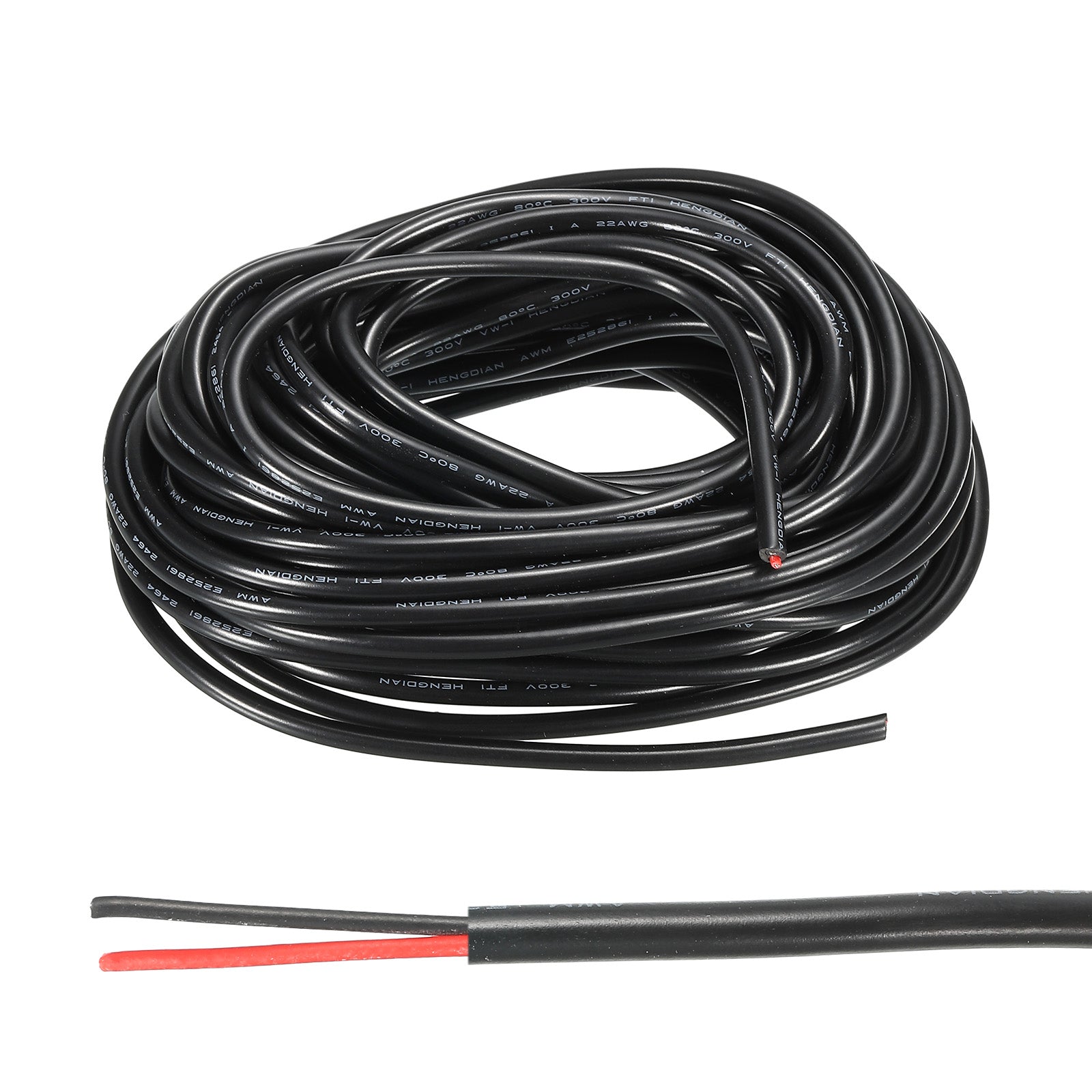 22AWG Electrical Wire 2 Conductors UL2464 Tinned Copper 33FT Low ...