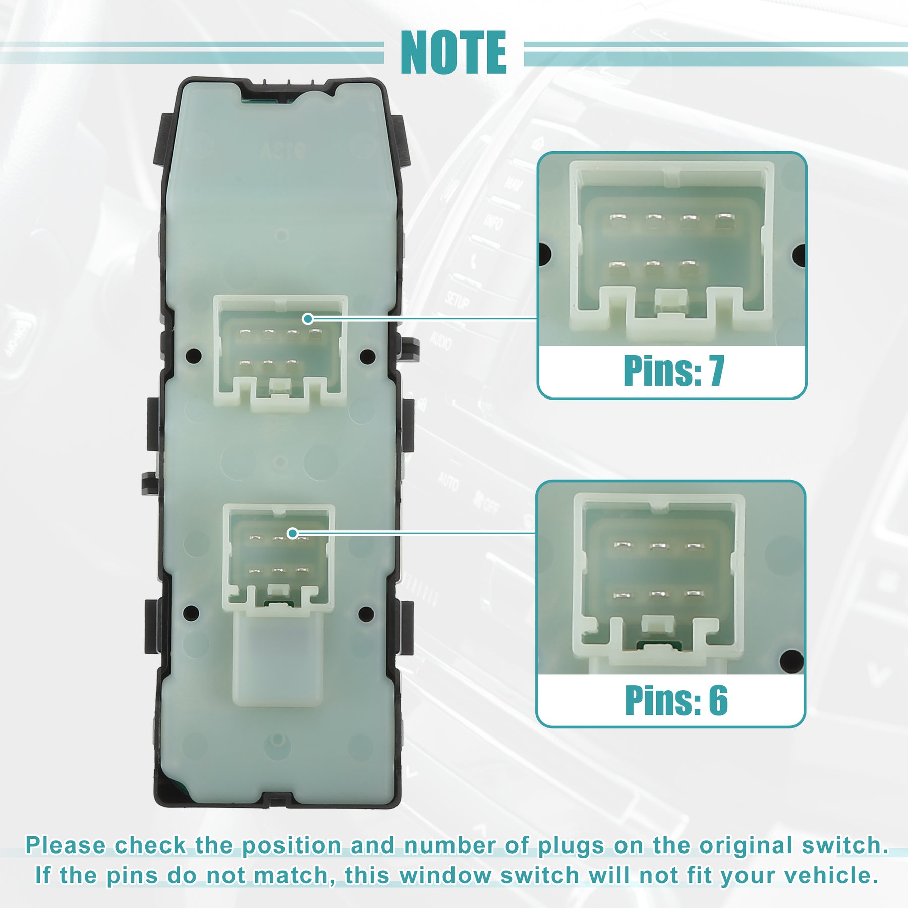 Front Left Driver Side Master Power Window Switch Fit for Dodge Caliber ...