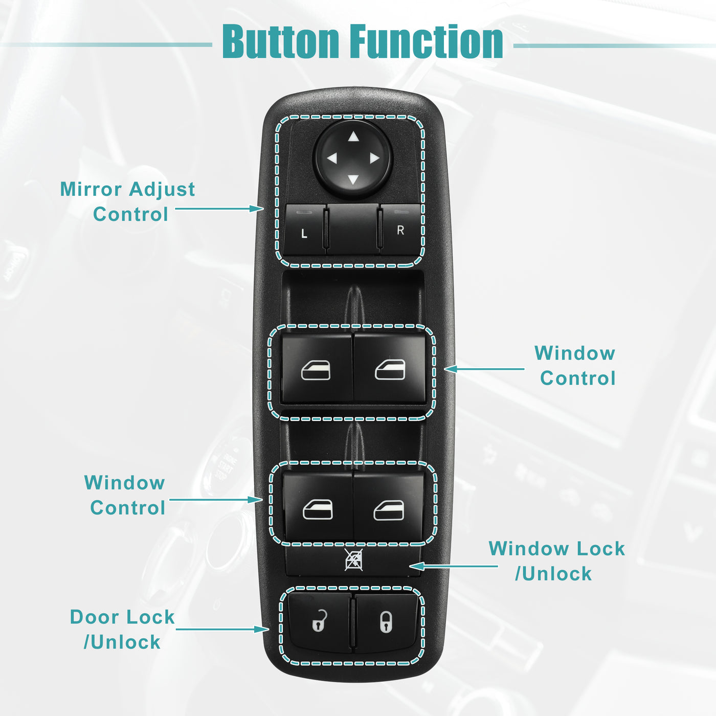 Front Left Driver Side Master Power Window Switch Fit for Dodge Grand ...