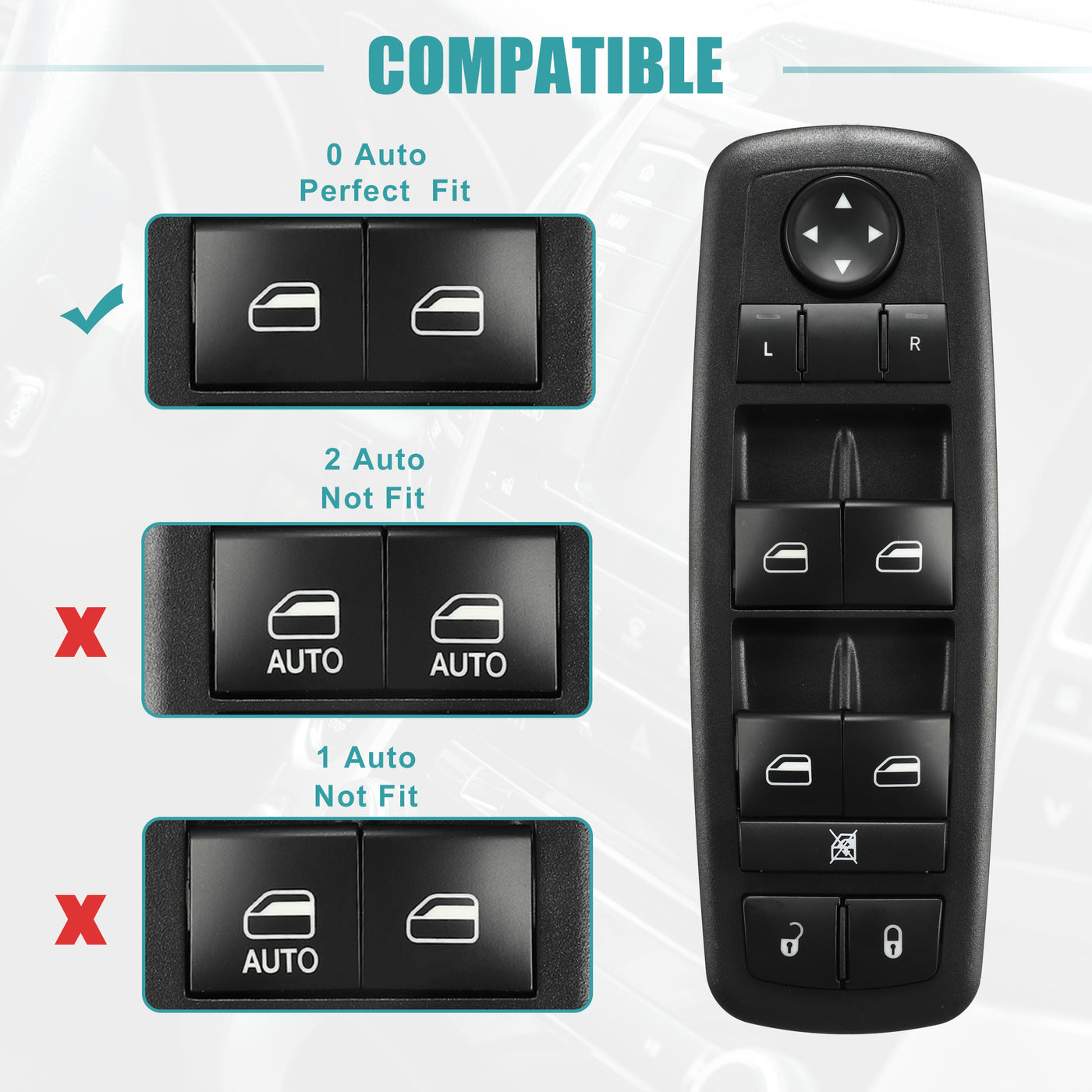 Front Left Driver Side Master Power Window Switch Fit for Dodge Grand ...