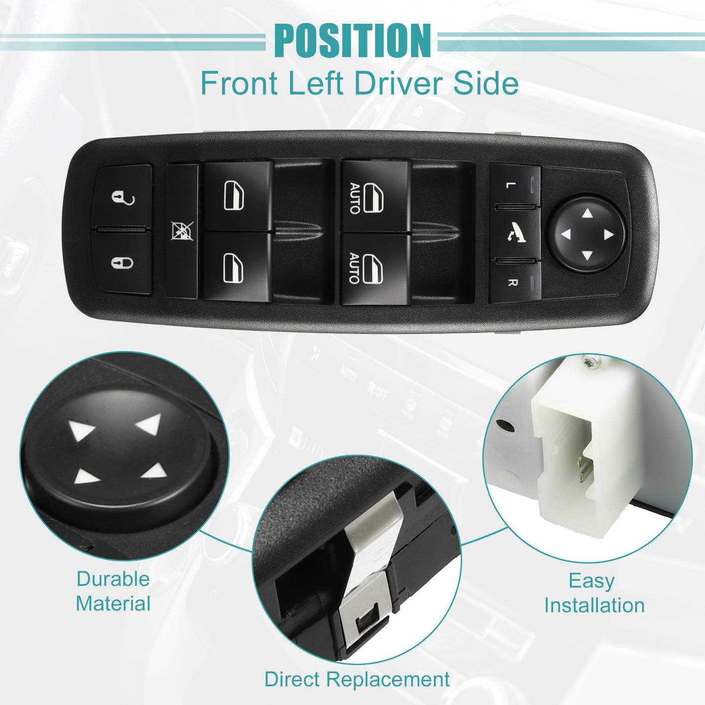 Car Front Left Driver Side Master Power Window Switch Fit for Jeep ...
