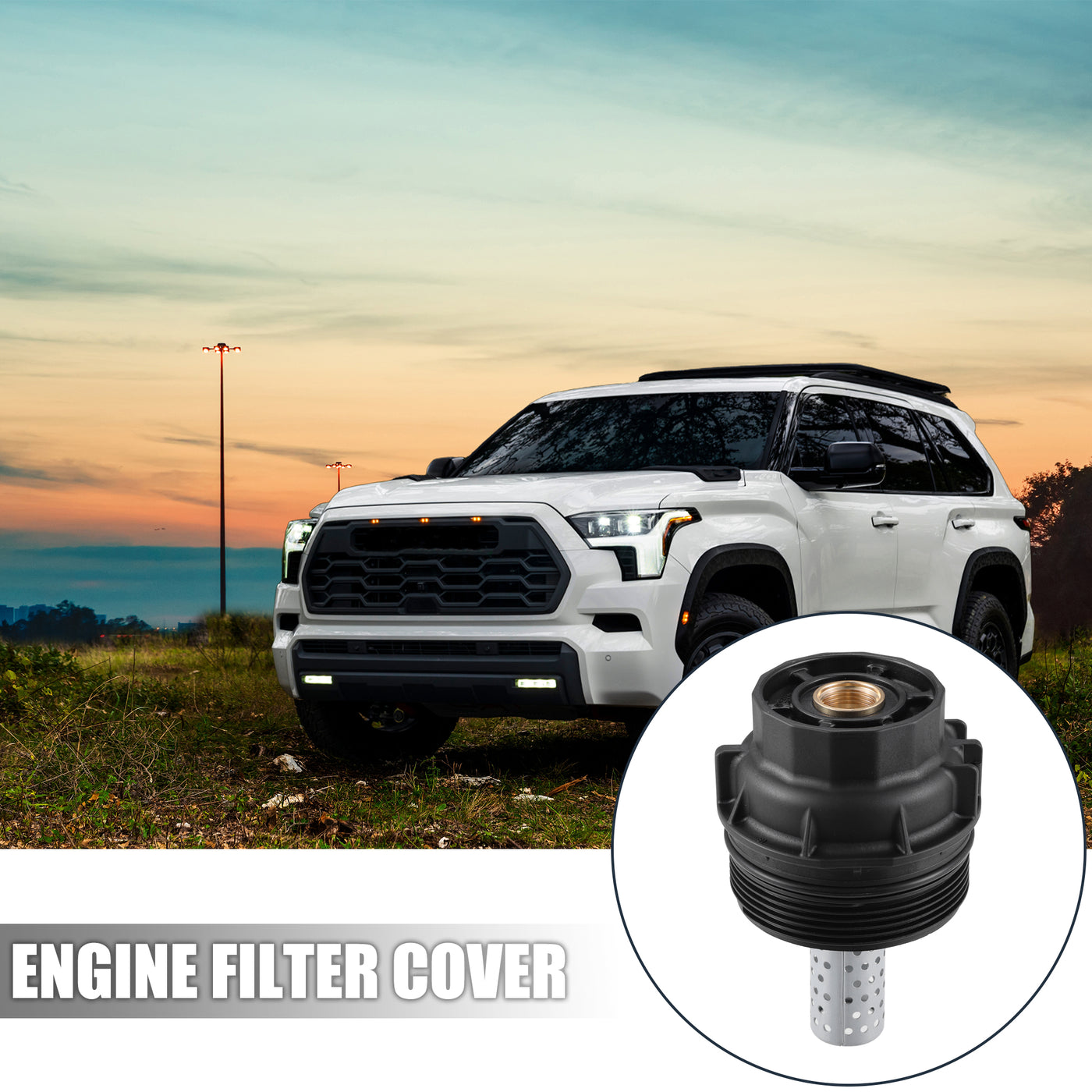 Black Car Oil Engine Filter Housing Cap Cover for Lexus Lx570 for ...