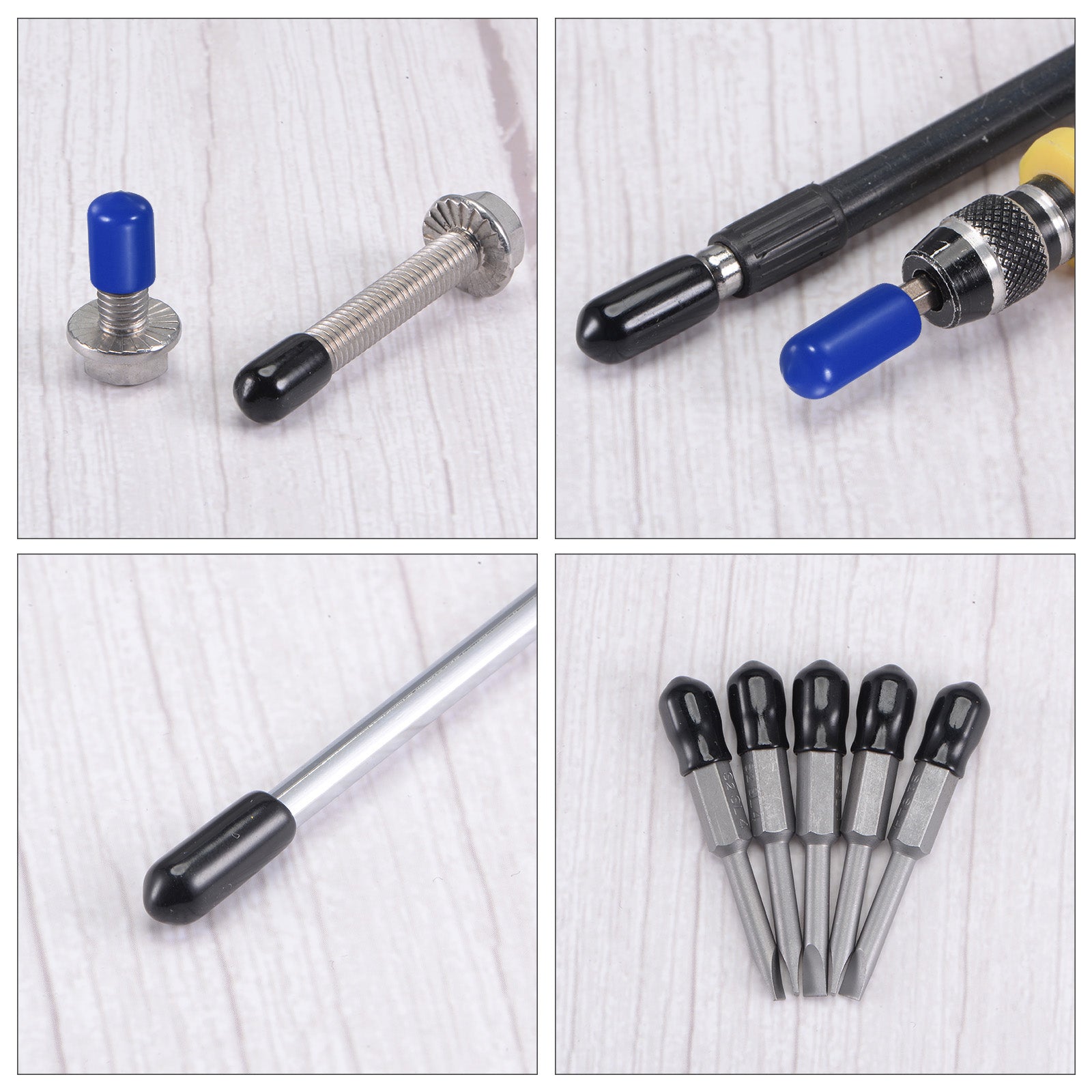 20pcs Rubber End Caps Cover 23mm Vinyl Screw Thread Protector Round PVC ...