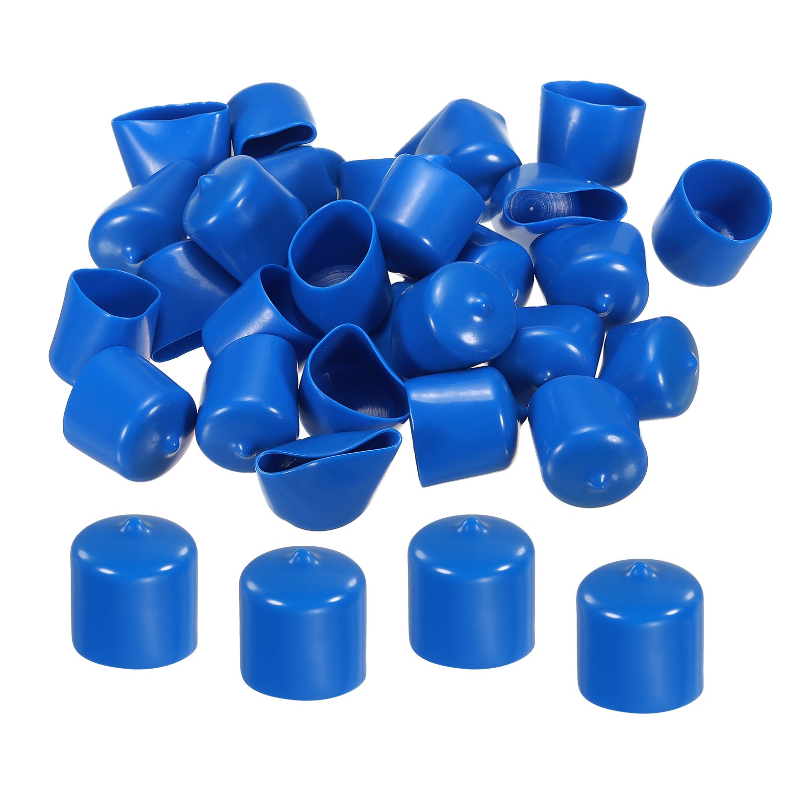 30pcs Rubber End Caps Cover 27mm Vinyl Screw Thread Protector Round PVC ...