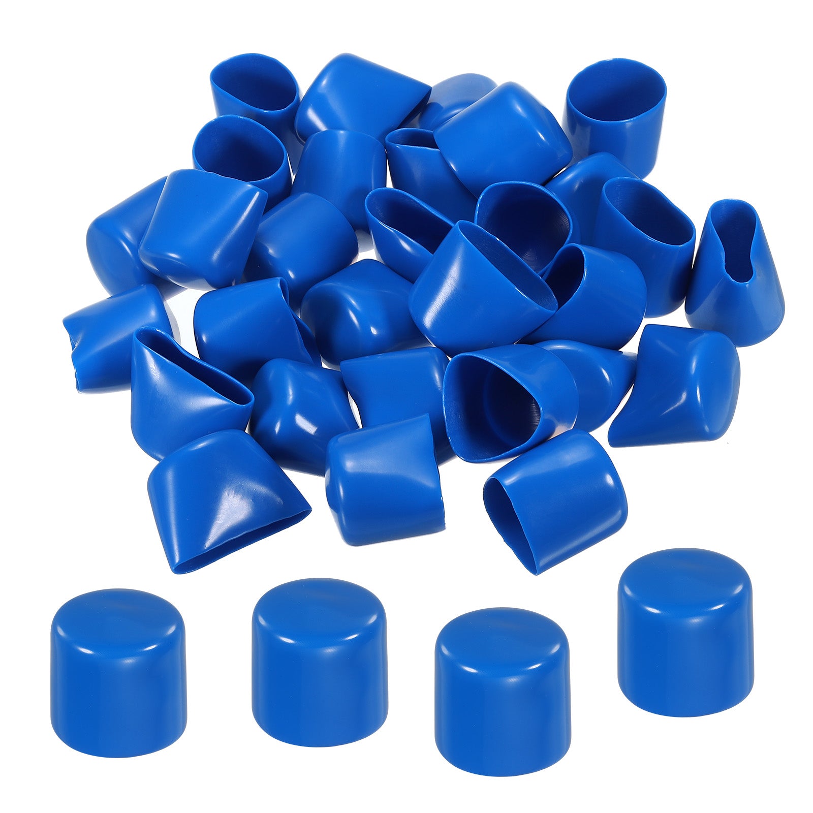30pcs Rubber End Caps Cover 30mm Vinyl Screw Thread Protector Round PVC ...