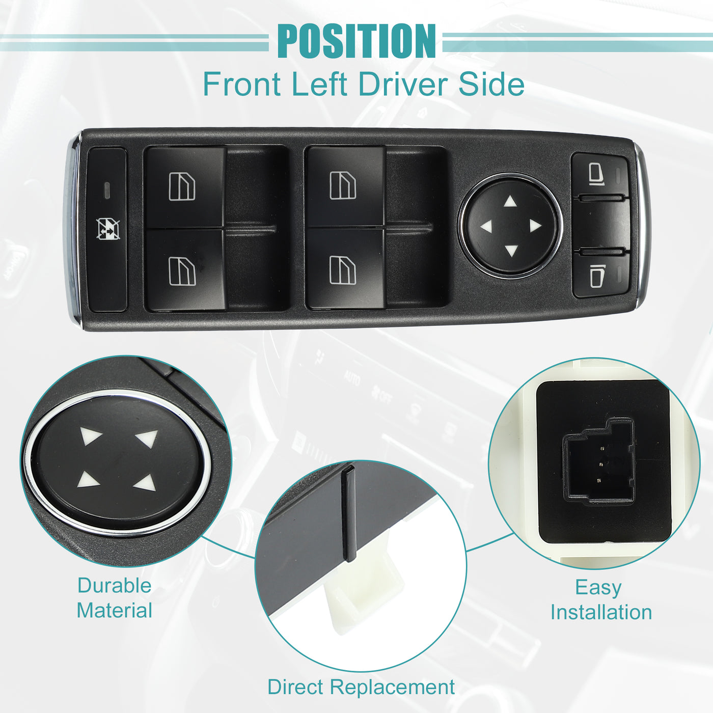 Front Left Driver Side Master Power Window Switch Fit for Mercedes-Benz ...