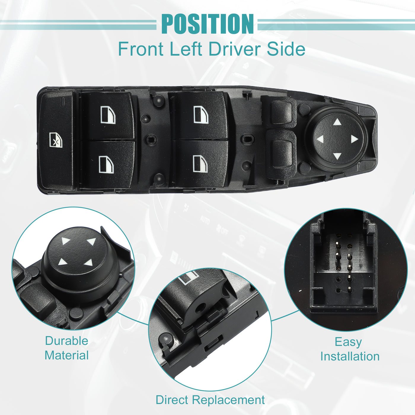 Front Left Driver Side Master Power Window Switch Fit for BMW 528i ...