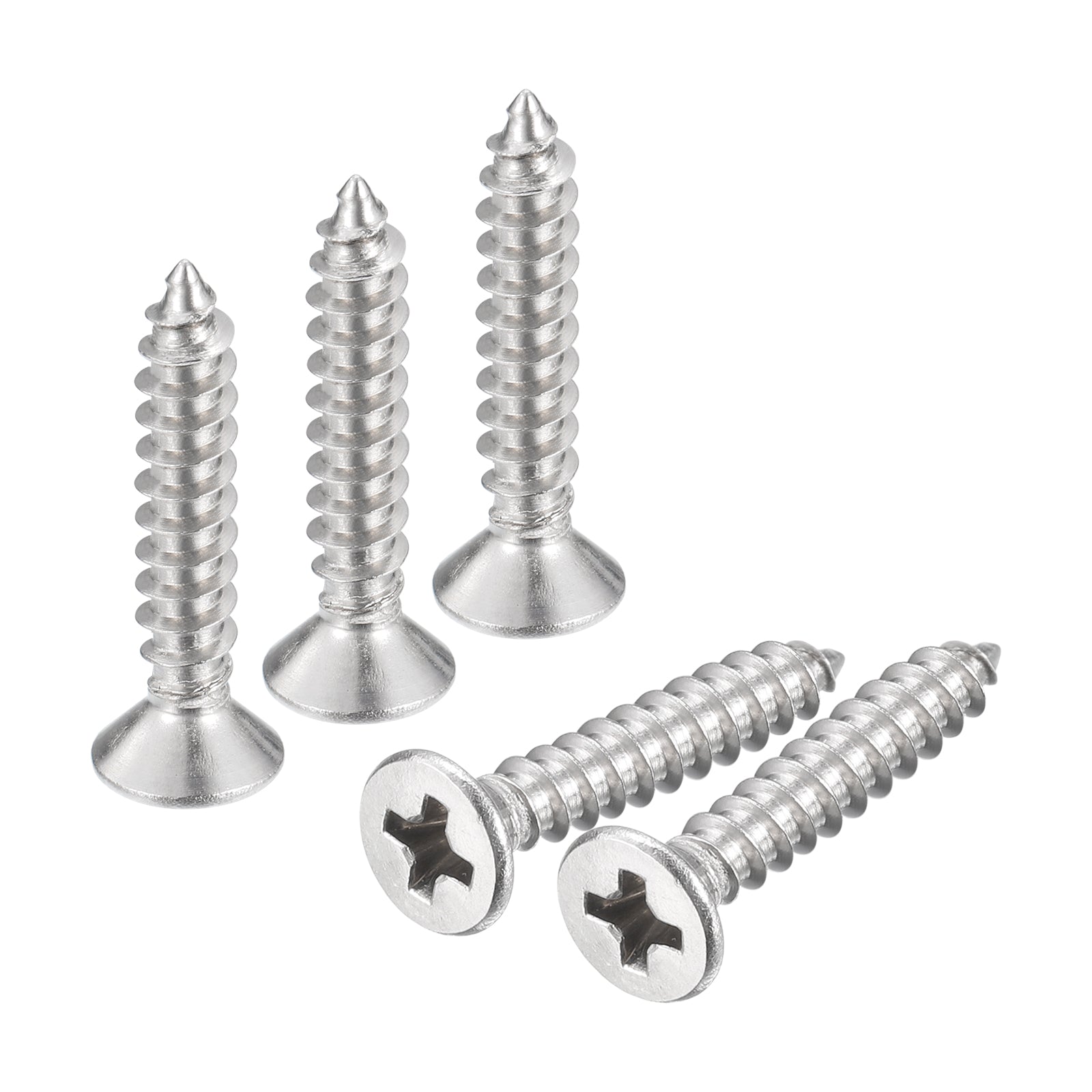 Uxcell #4x5/8" Wood Screws, 200pcs Phillips Self Tapping Screws 304 Stainless Steel | Harfington