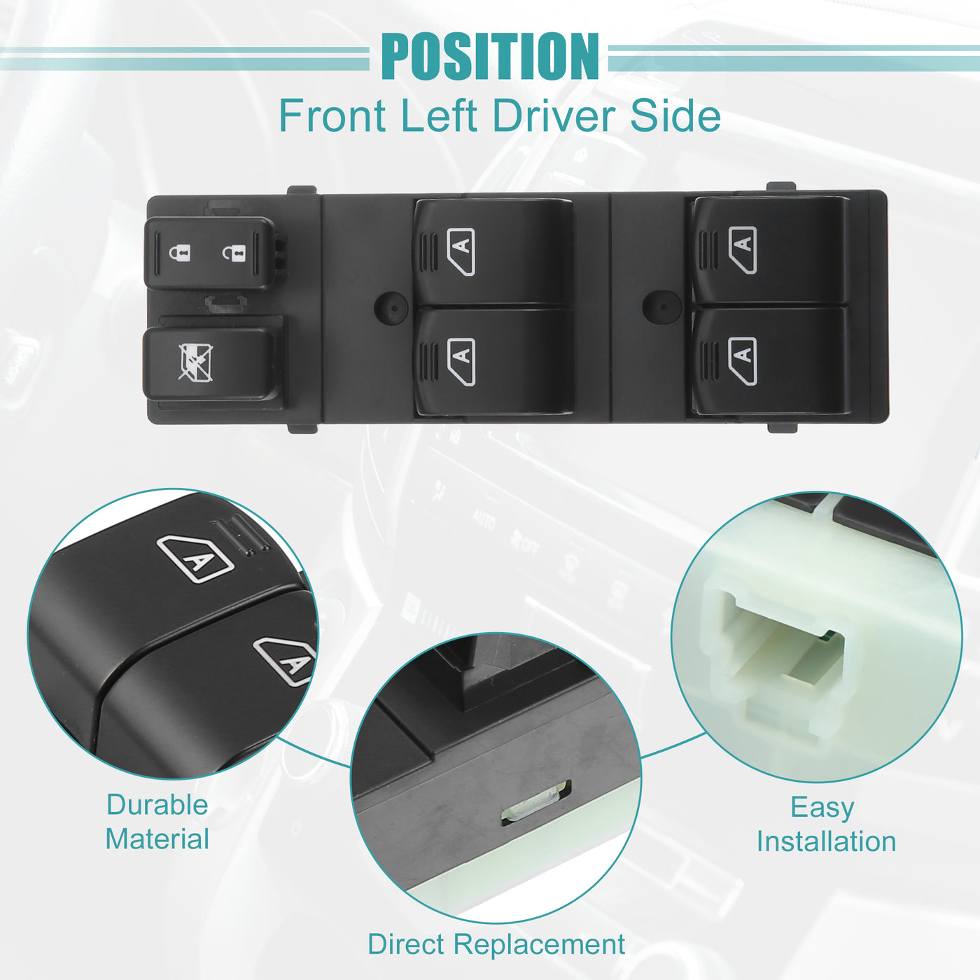 Front Left Driver Side Master Power Window Switch Fit for Infiniti G37 ...