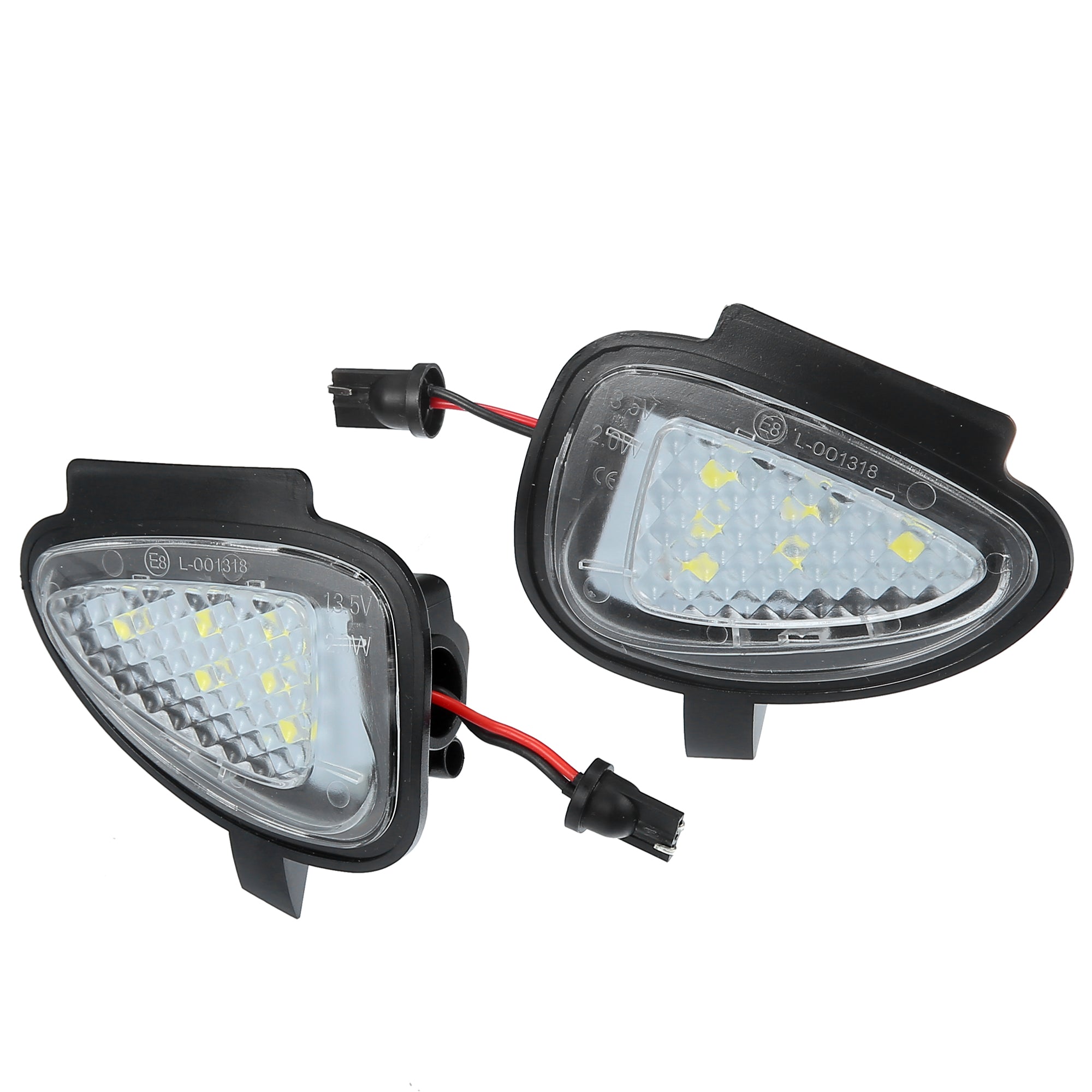 1 Pair Side Mirror Puddle Light LED Lamp Left and Right Side White ...