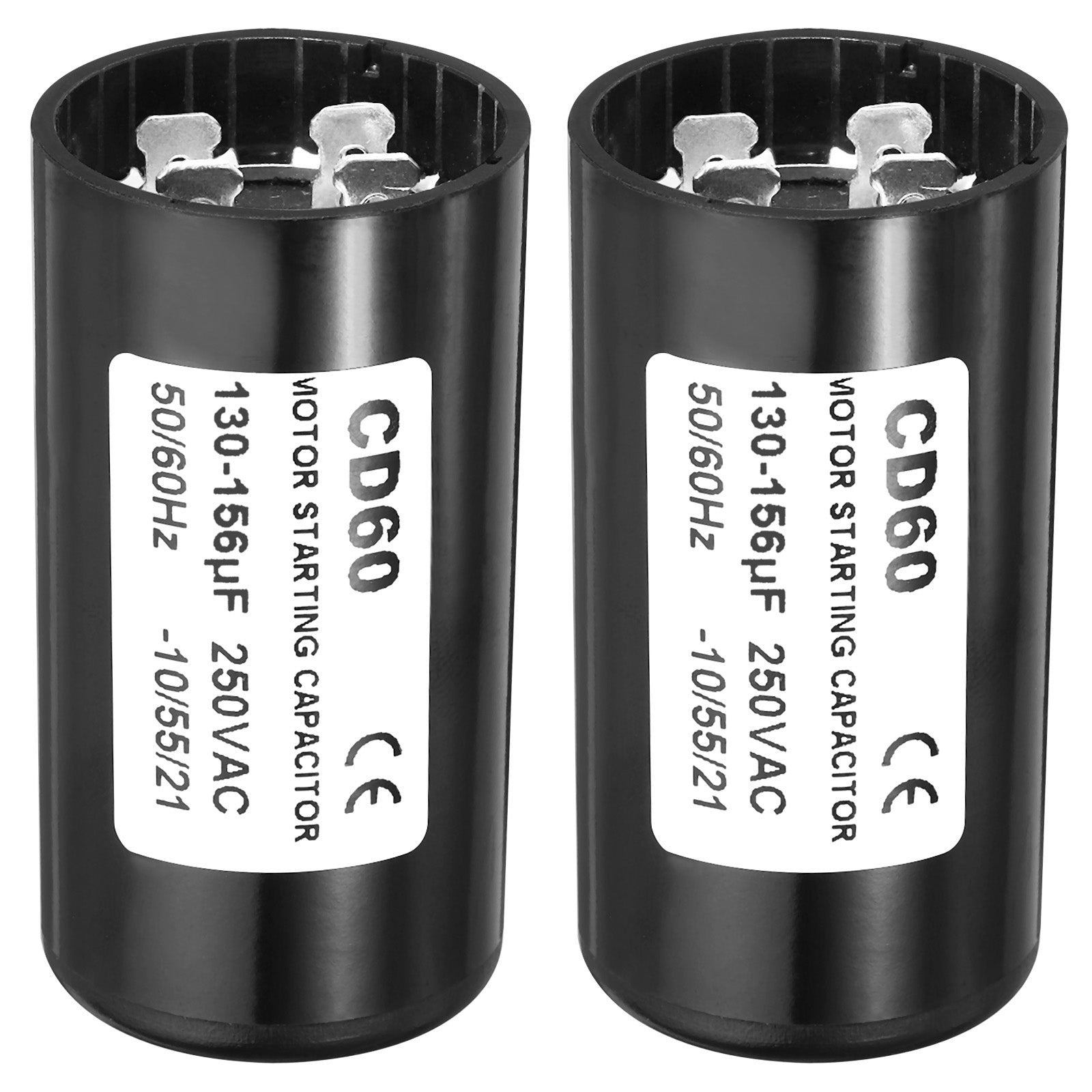 Motor Start Capacitor, 2 Pack 130-156uF/Mfd 250VAC 50/60Hz CD60 Run ...