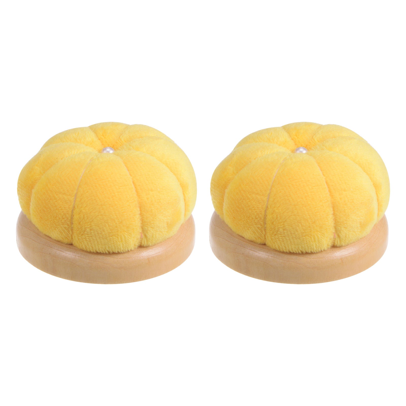 2pcs Wooden Base Needle Pincushions Japanese Style Pin Cushions, Yellow ...
