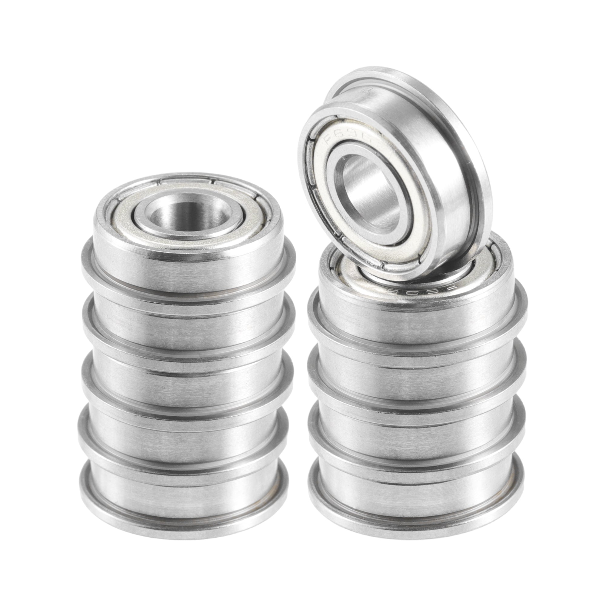 F696ZZ Flanged Bearings Double Shielded Pre-Lubricated Deep Groove Ball ...