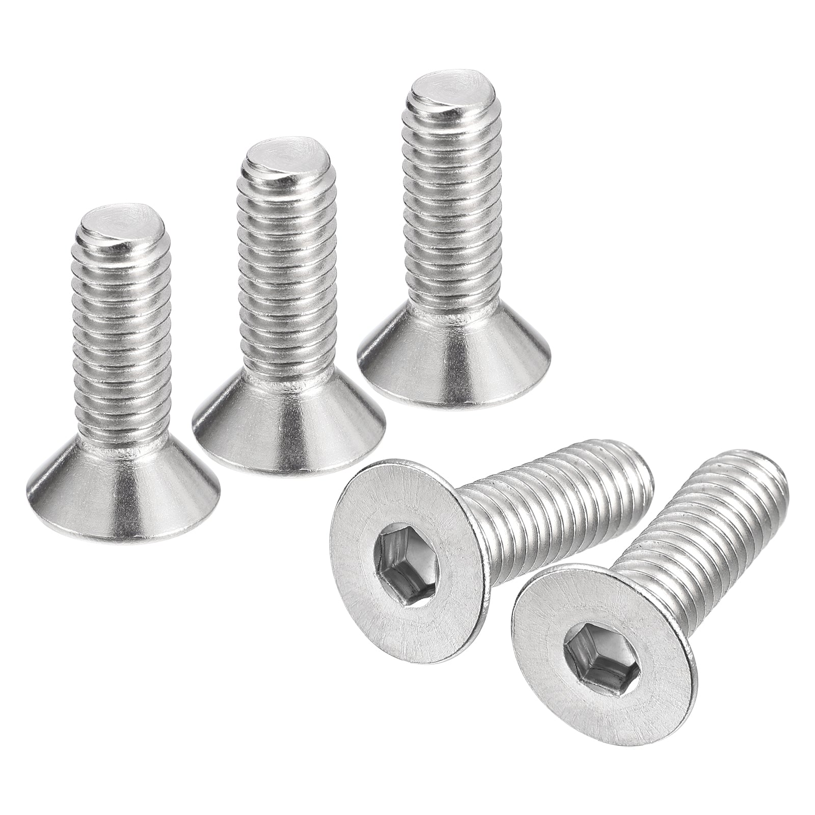 Uxcell 5/16-18x1" Flat Head Socket Cap Screws, 304 Stainless Steel ...