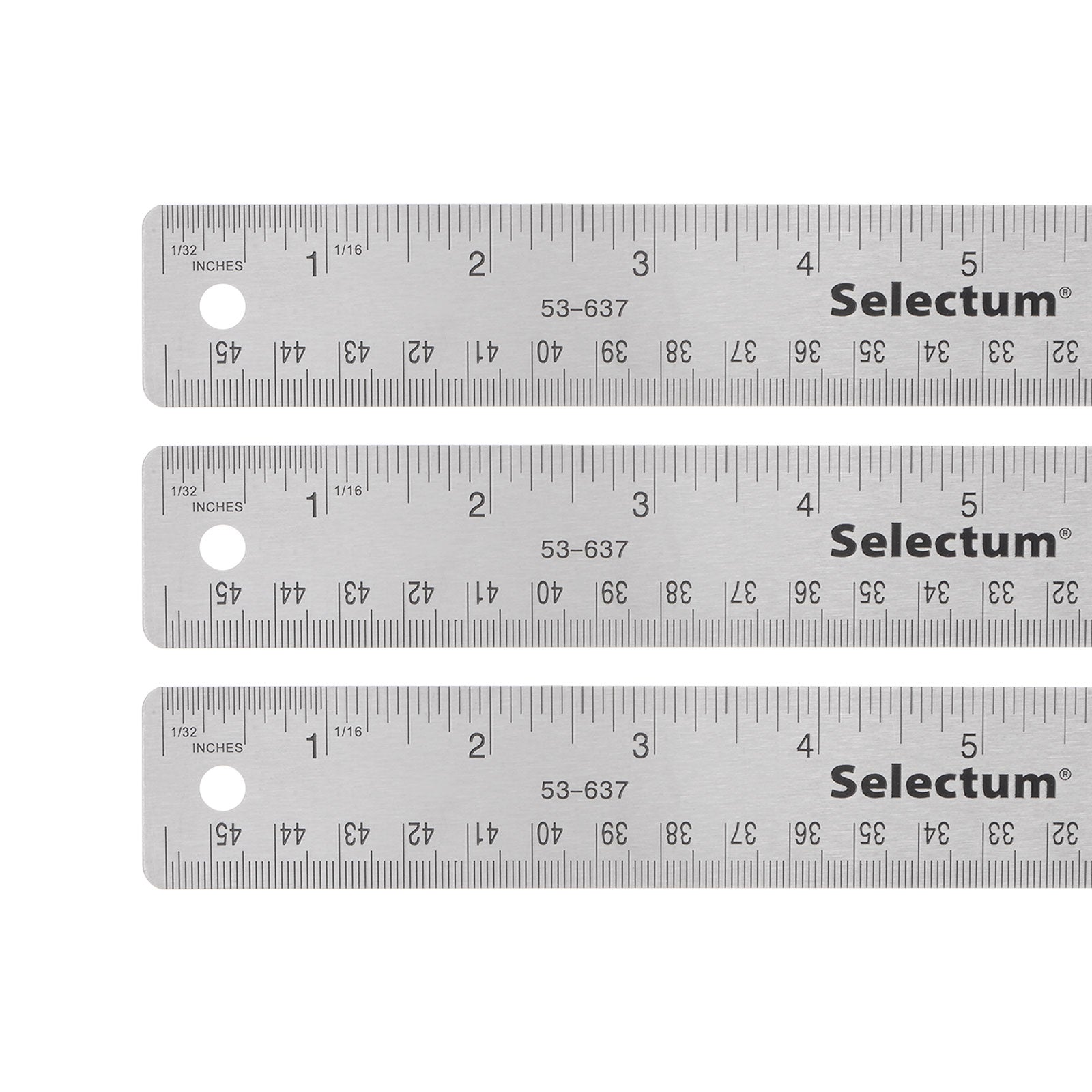 Stainless Steel Rulers with Non-Skid Backed Inch and Metric Ruler ...