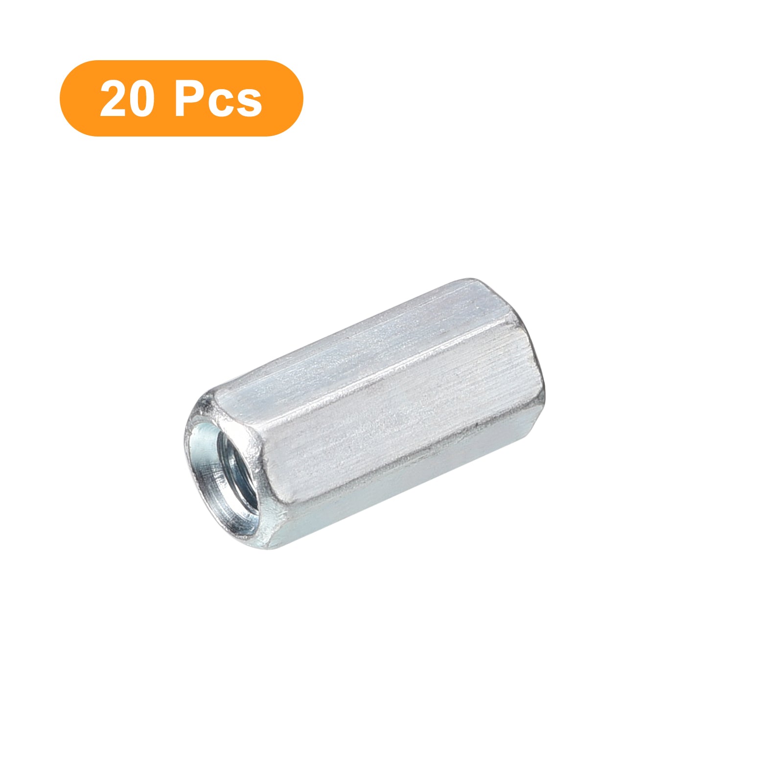 Uxcell 20pcs M5x8x16mm Coupling Nuts - Galvanized Carbon Steel Hex ...