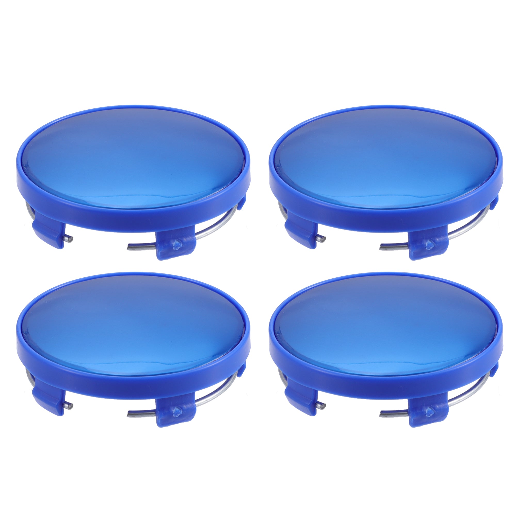 60mm 5 Clips Car Wheel Rim Hub Center Caps Cover with Blue Sticker Blue ...
