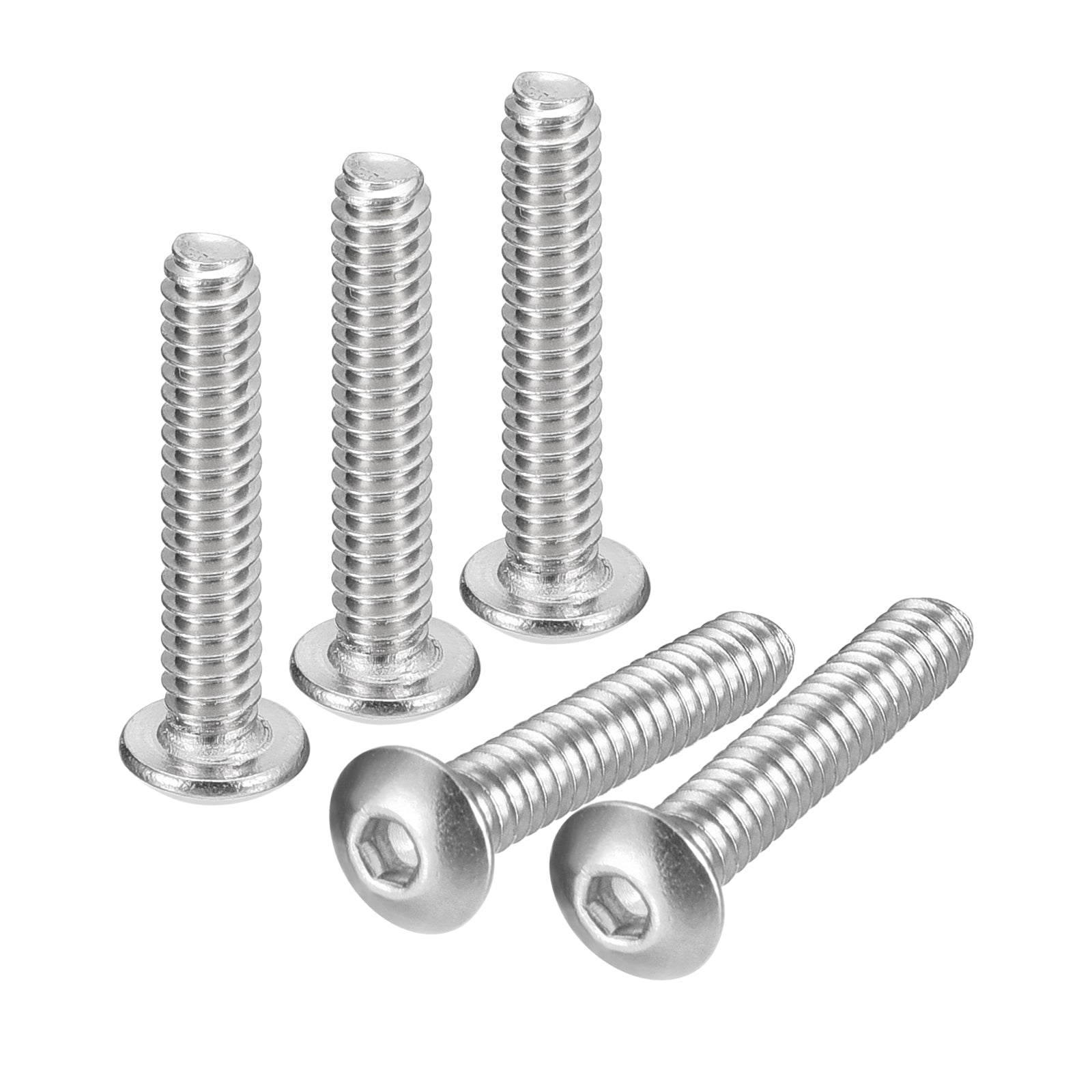 Uxcell #6-32x3/4" Button Head Socket Cap Screws, 50pcs 304 Stainless ...