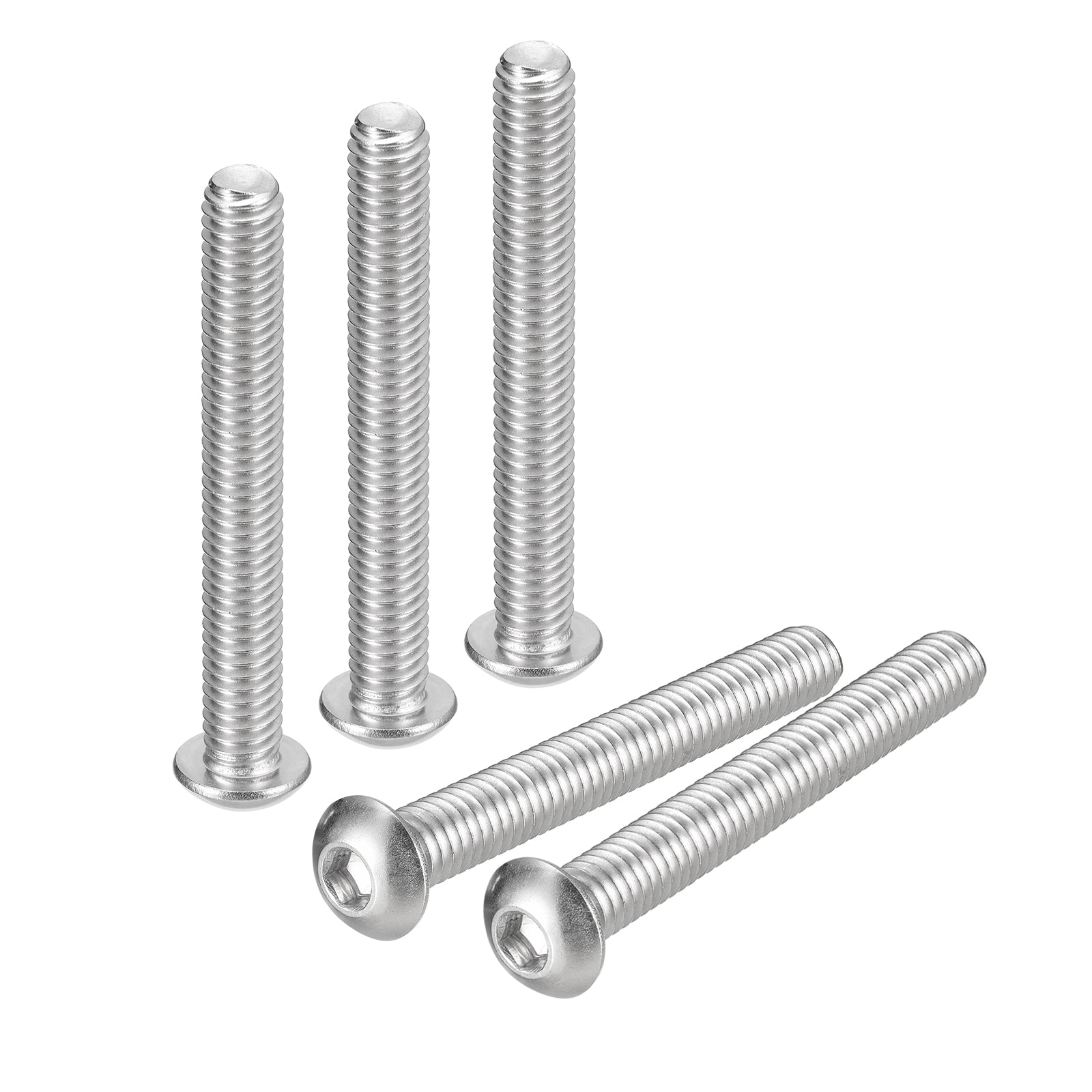 Uxcell 5/16-18x2-1/2" Button Head Socket Cap Screws, 10pcs 304 Stainless Steel Screws | Harfington