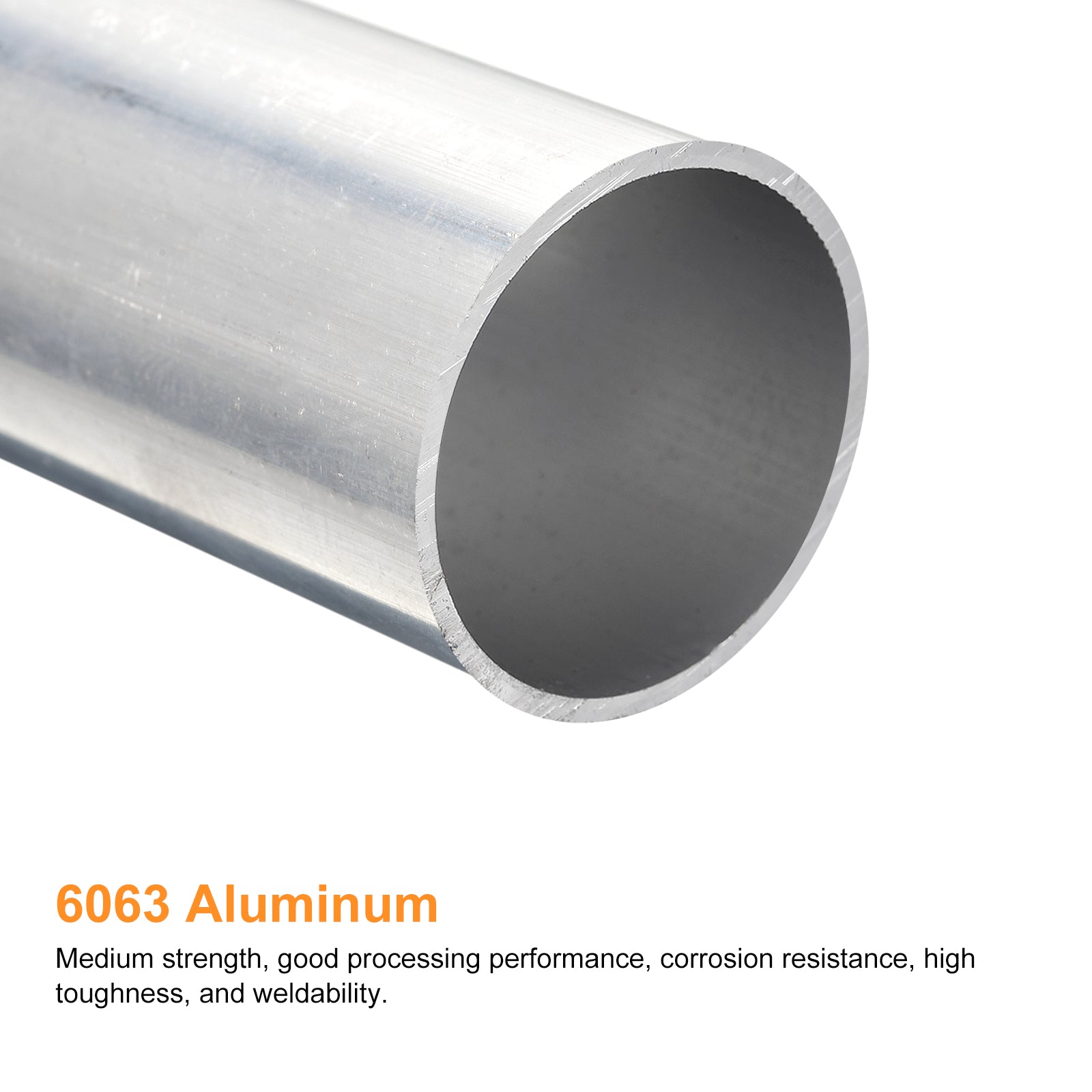 Uxcell 6063 Aluminum Round Tube, 35mm OD 32mm Inner Dia 100mm Length ...