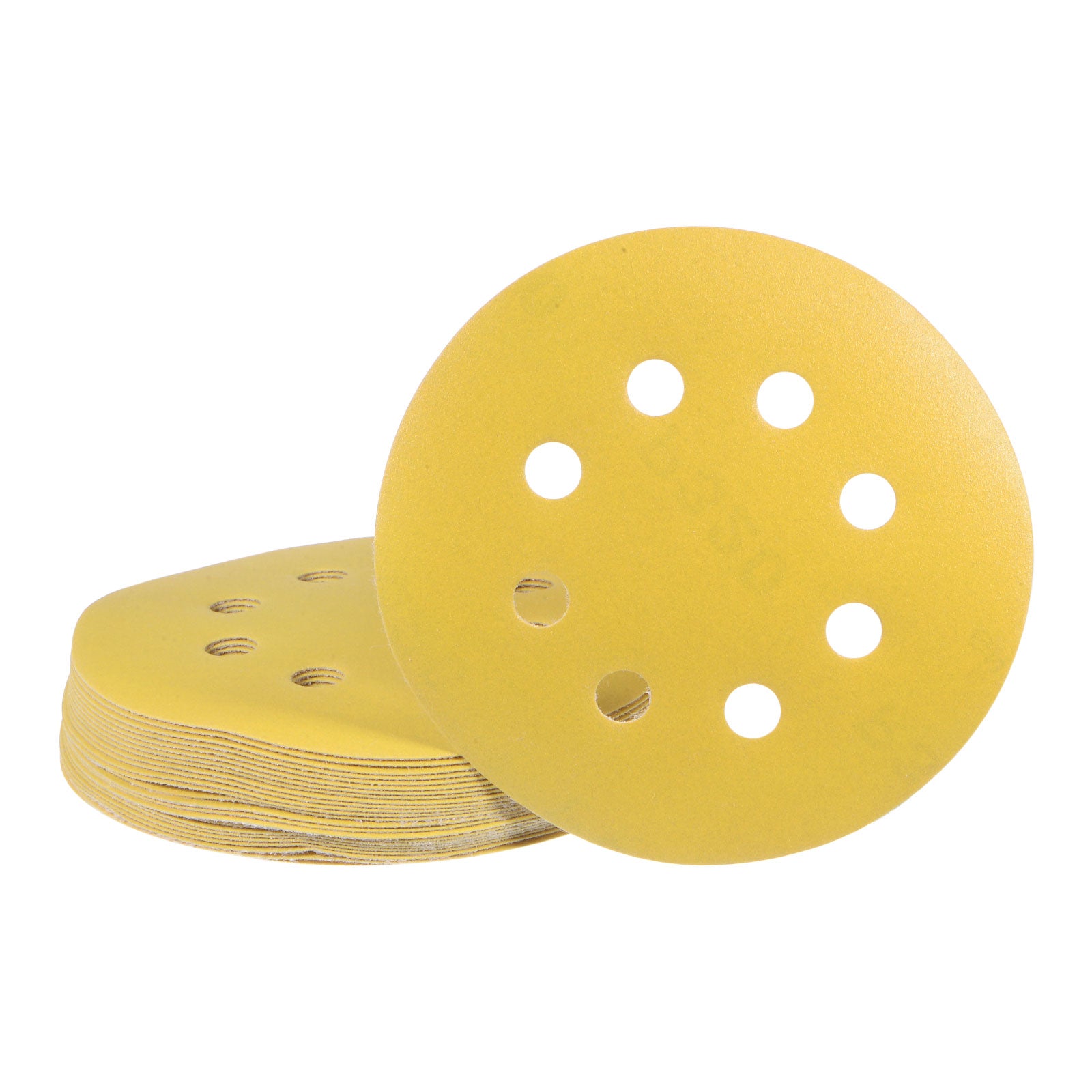 25pcs Yellow Sanding Discs 5 Inch 320 Grits Hook and Loop Sandpapers 8 ...