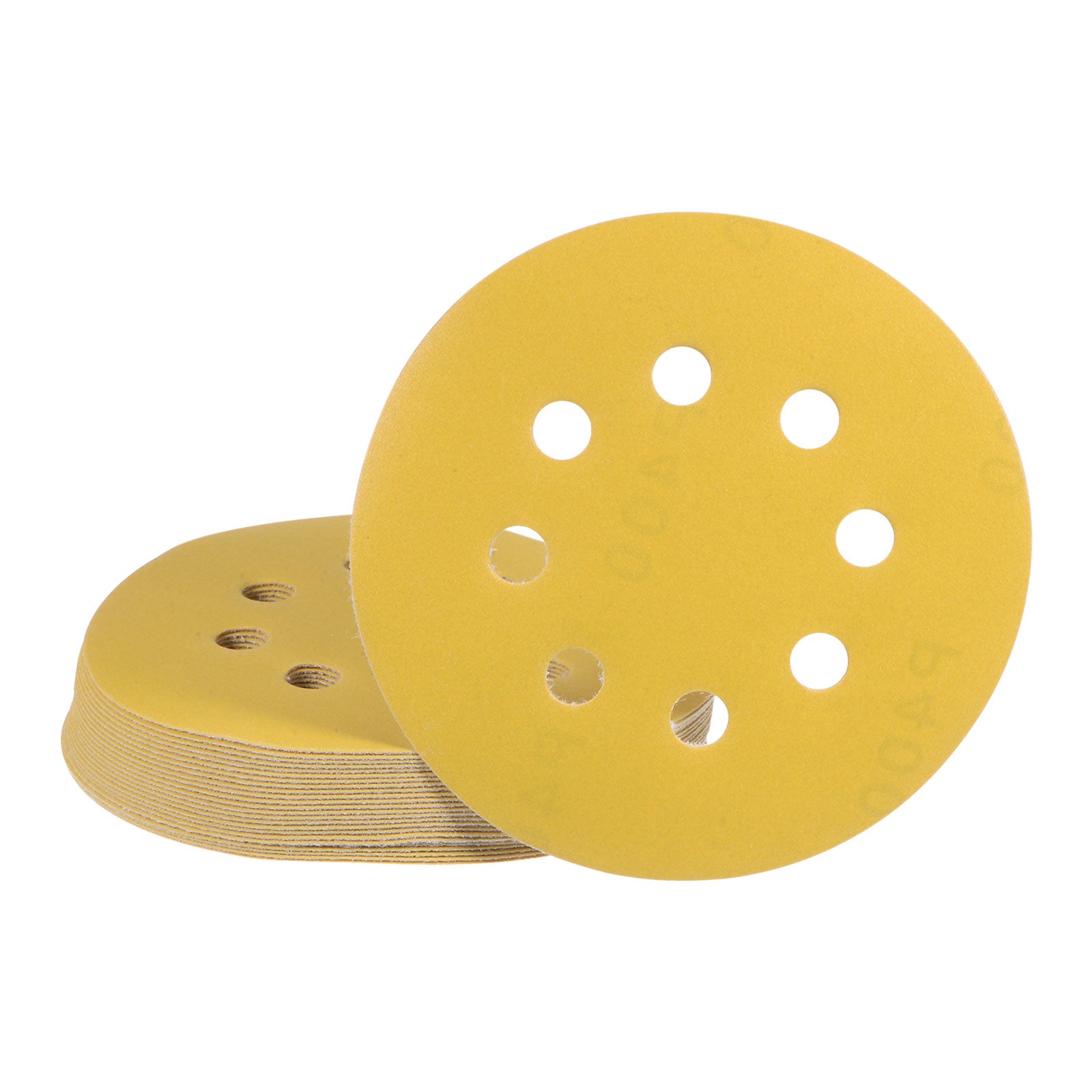 25pcs Yellow Sanding Discs 5 Inch 400 Grits Hook and Loop Sandpapers 8 ...