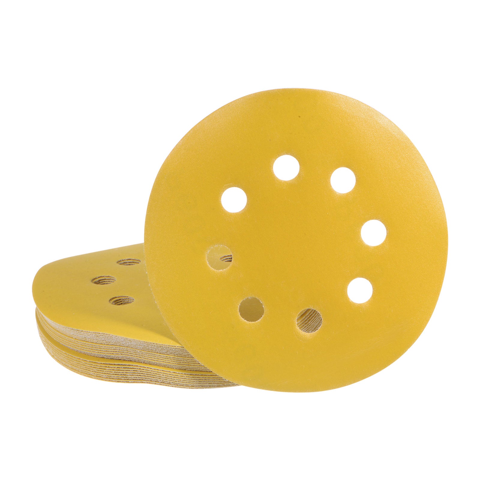 25pcs Yellow Sanding Discs 5 Inch 600 Grits Hook and Loop Sandpapers 8 ...