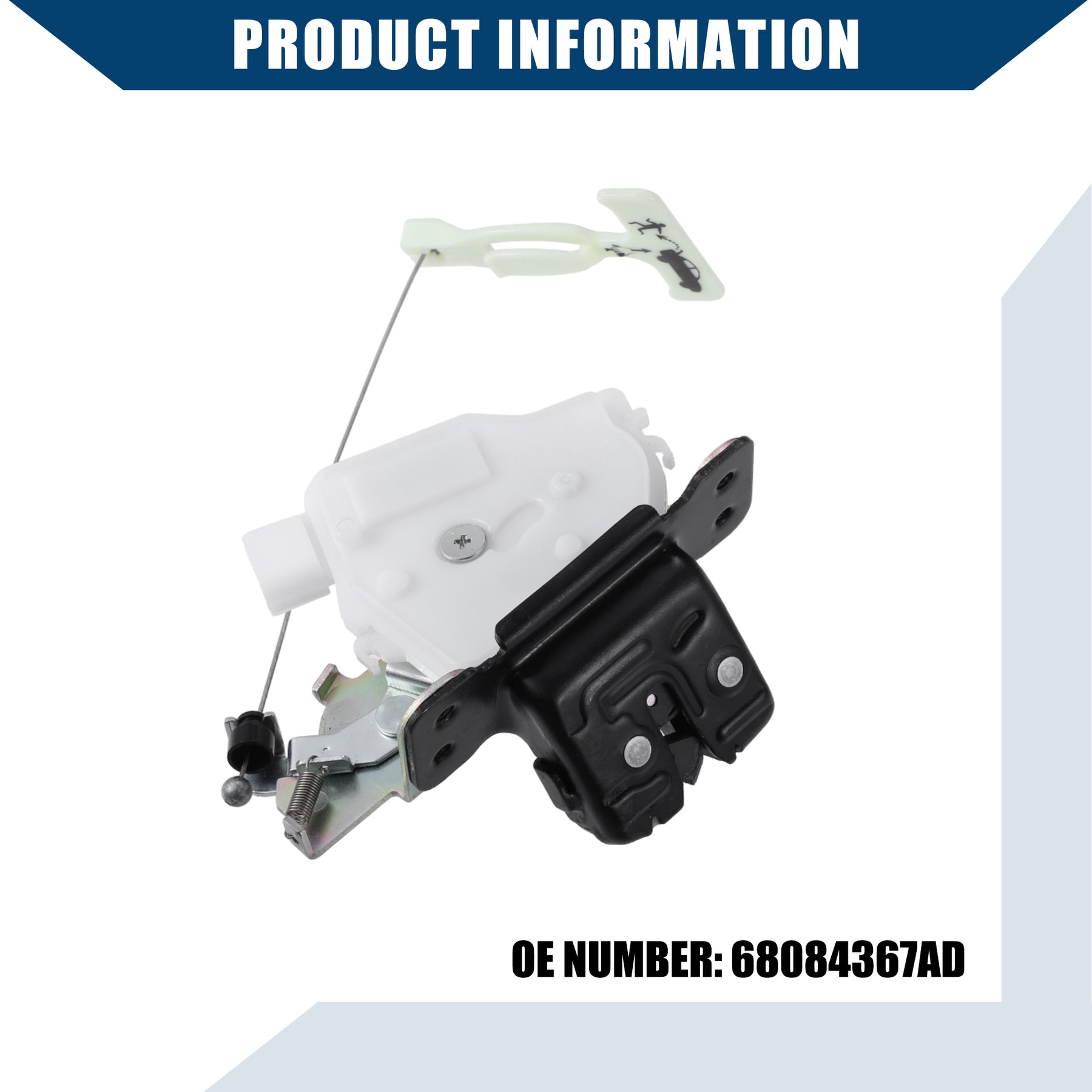 68084367AD / Rear / Trunk Latch Lock Actuator with Cable Rod Remote for ...